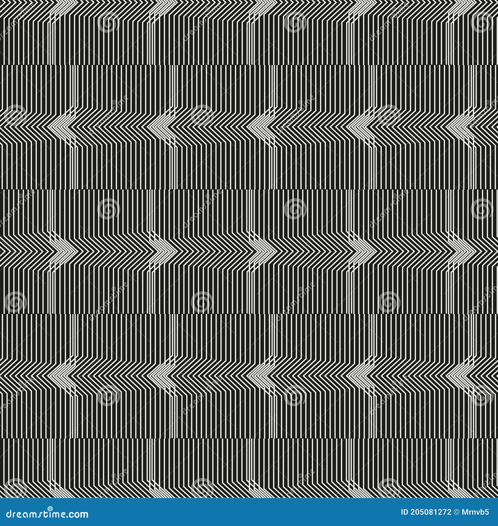 Geometric Seamless Black and White Striped Background with Visual ...