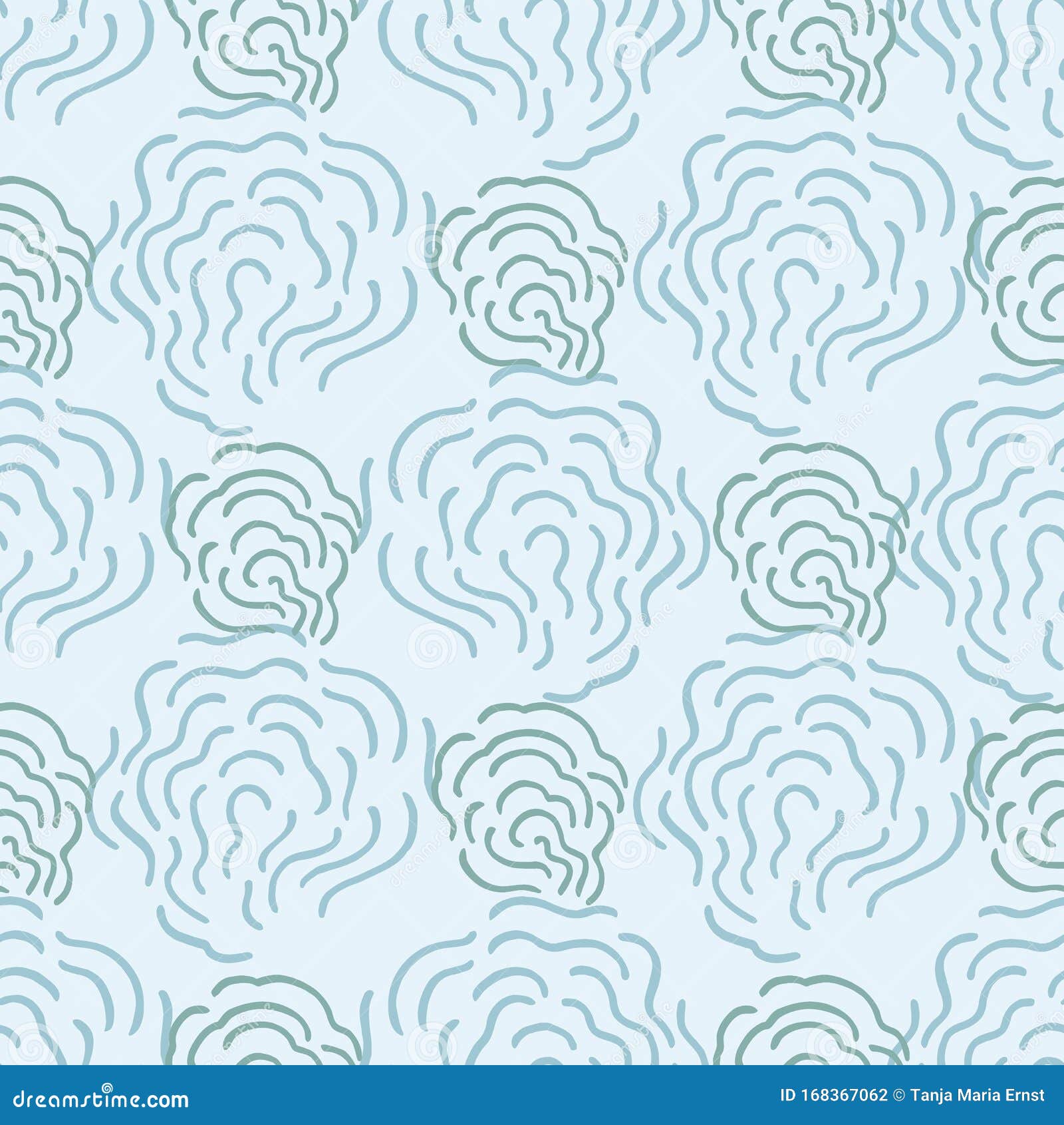 Vector Hand Drawn Geometric Swirl Pattern. Stock Vector - Illustration ...