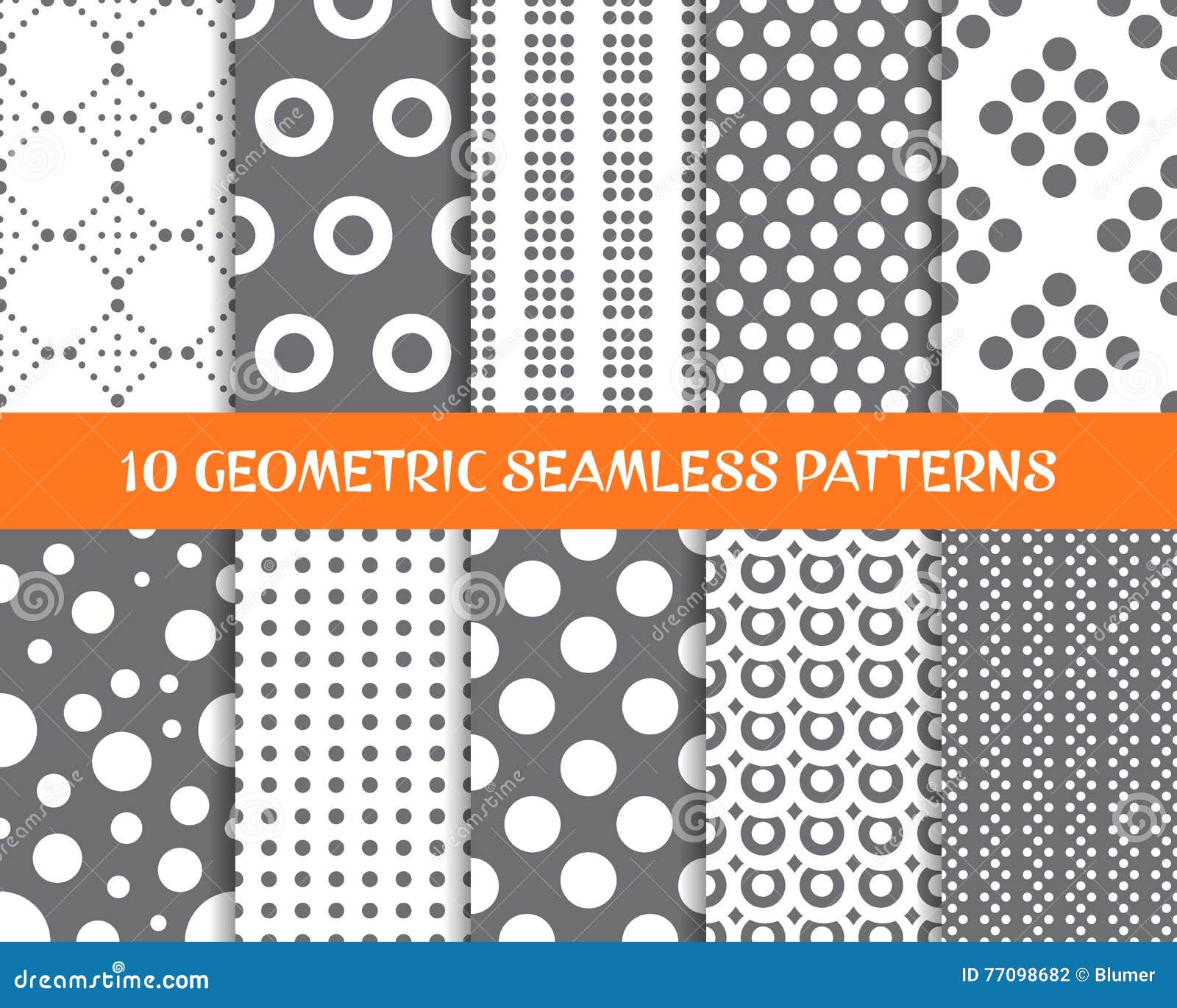 Geometric Seamless Dot Patterns Stock Vector - Illustration of abstract ...