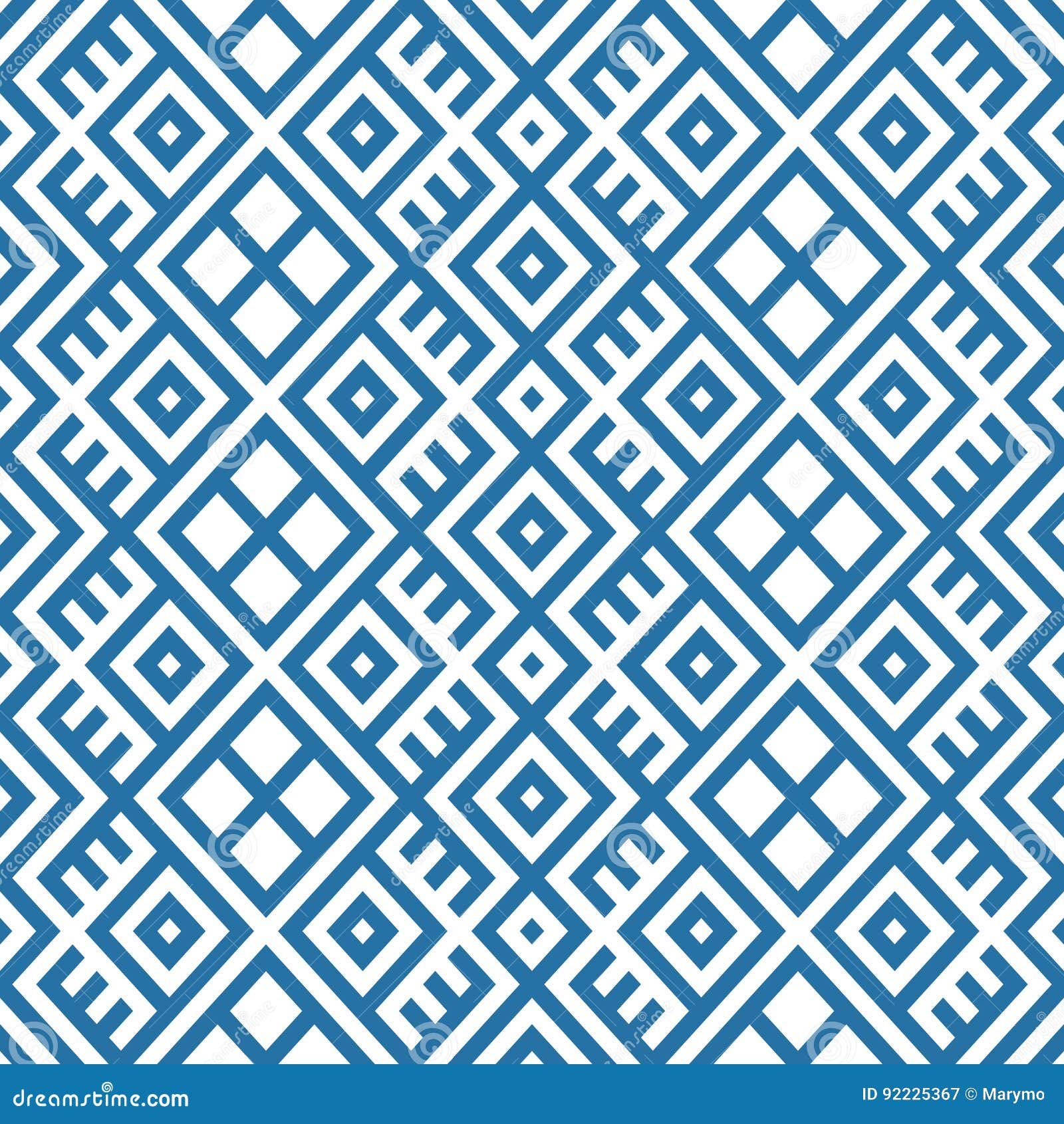 Geometric Seamless Ethnic Pattern Background in Blue and White Colors ...