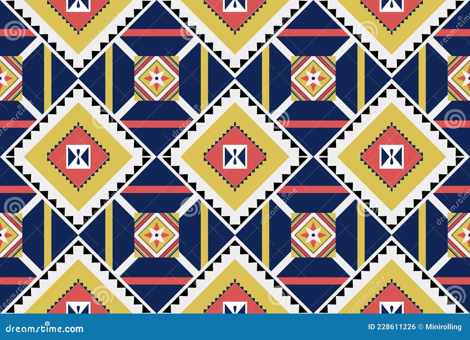 Geometric Seamless Ethnic Traditional Pattern in Swithing Rectangle ...