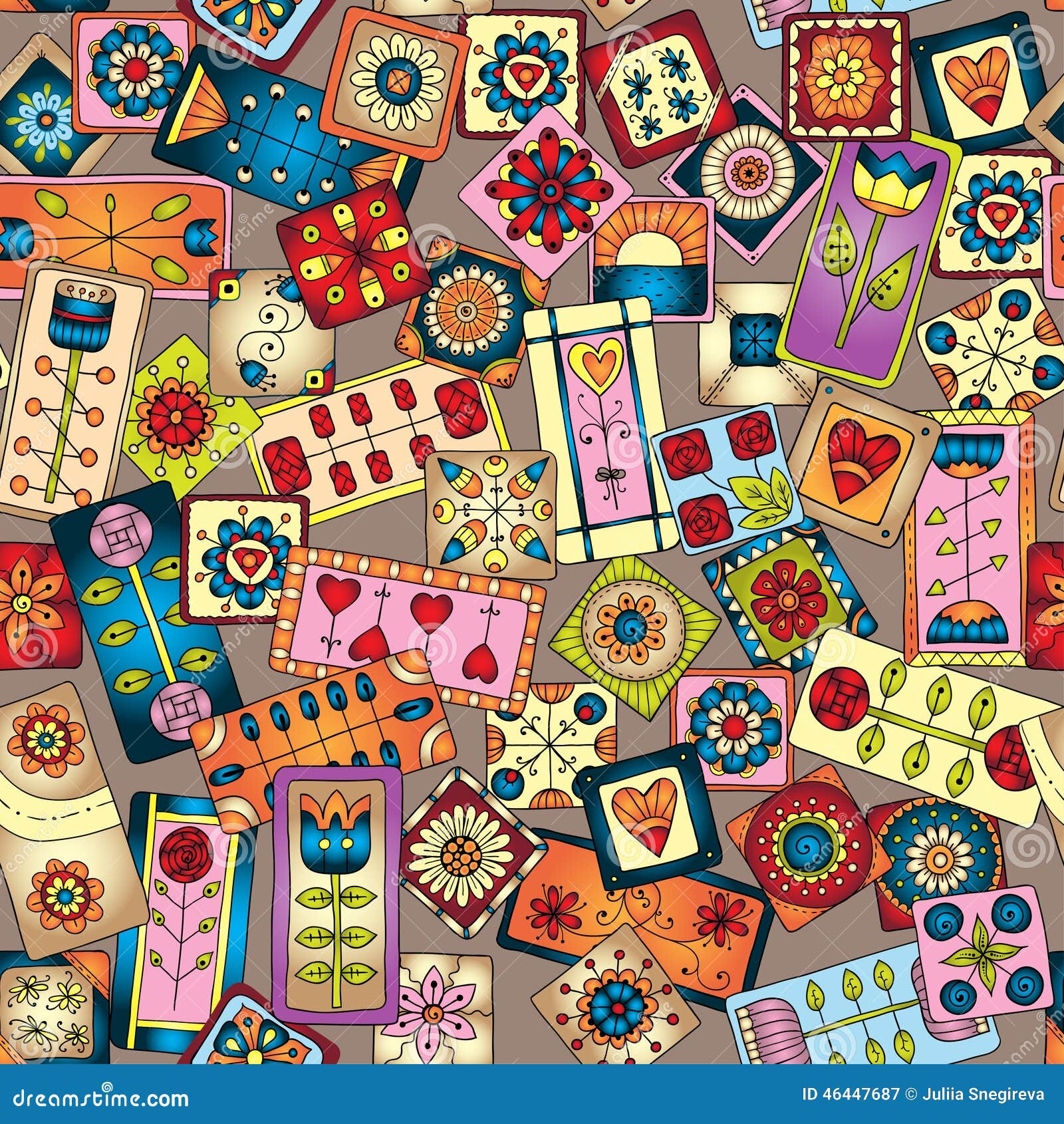 Geometric Seamless Patchwork Style Pattern. Stock Vector - Illustration ...