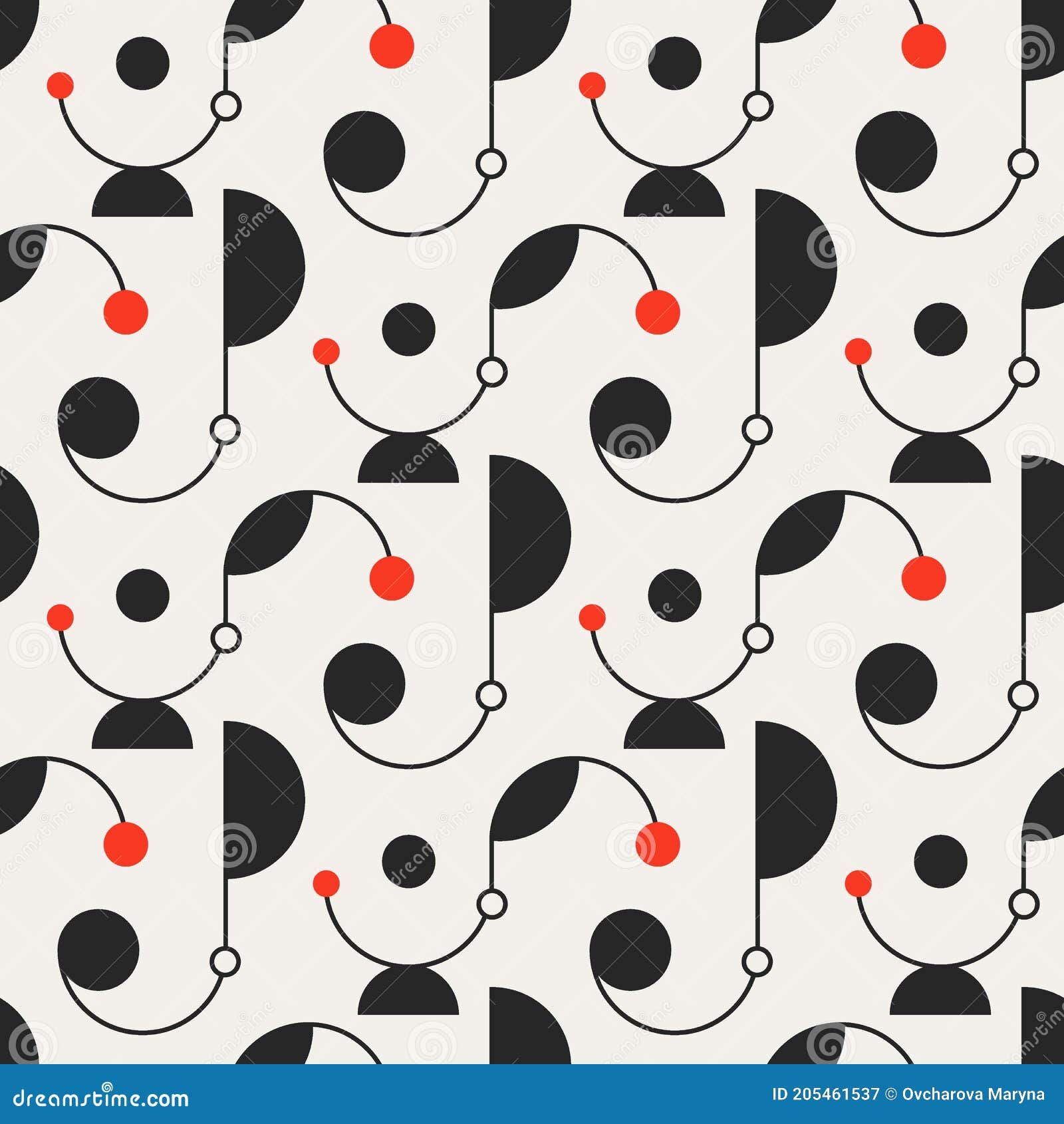 Geometric Seamless Pattern. Abstract Background with Circles. Repeating ...