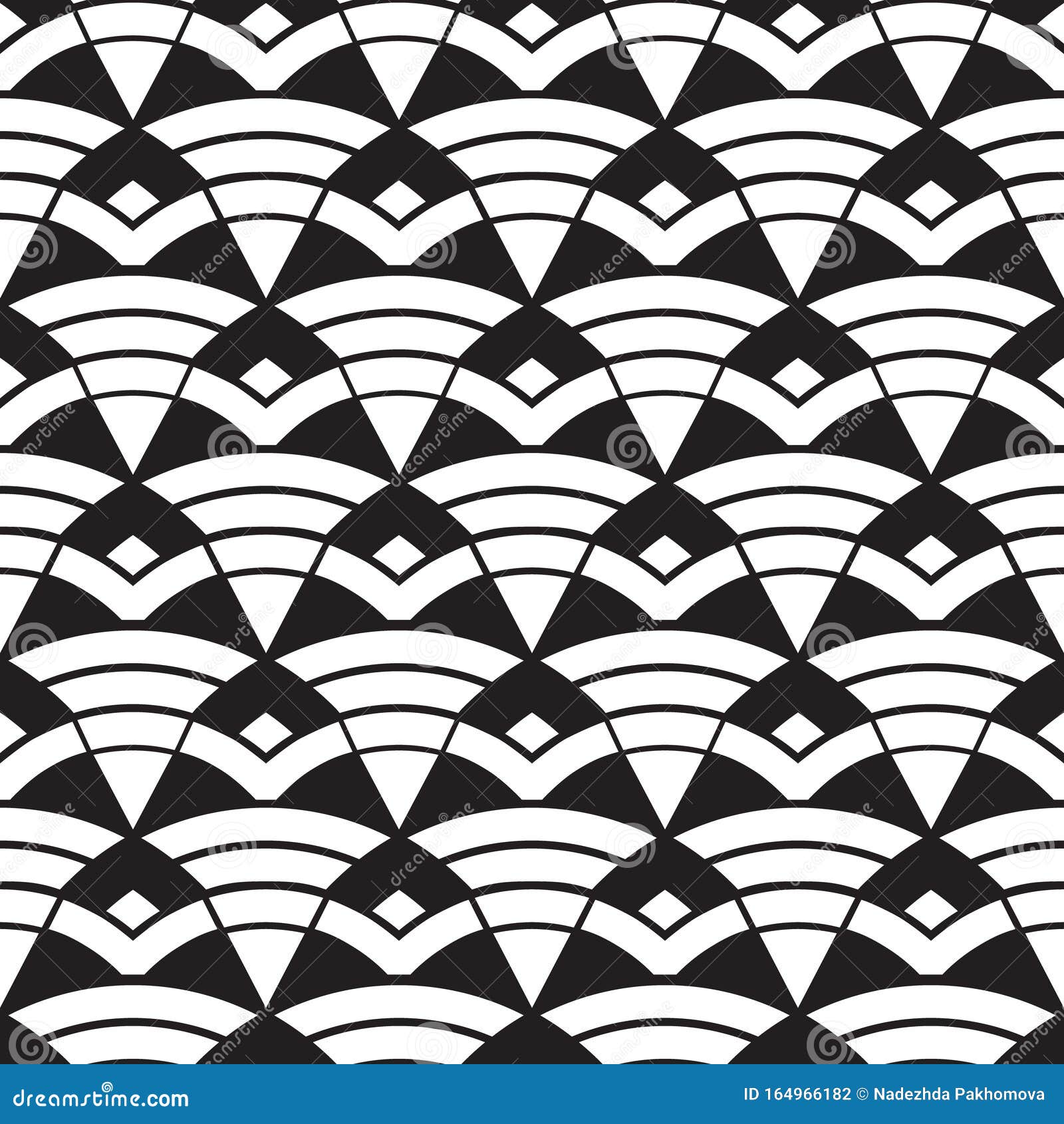 Geometric Seamless Pattern with Arches, Seamless Waves Pattern Stock ...