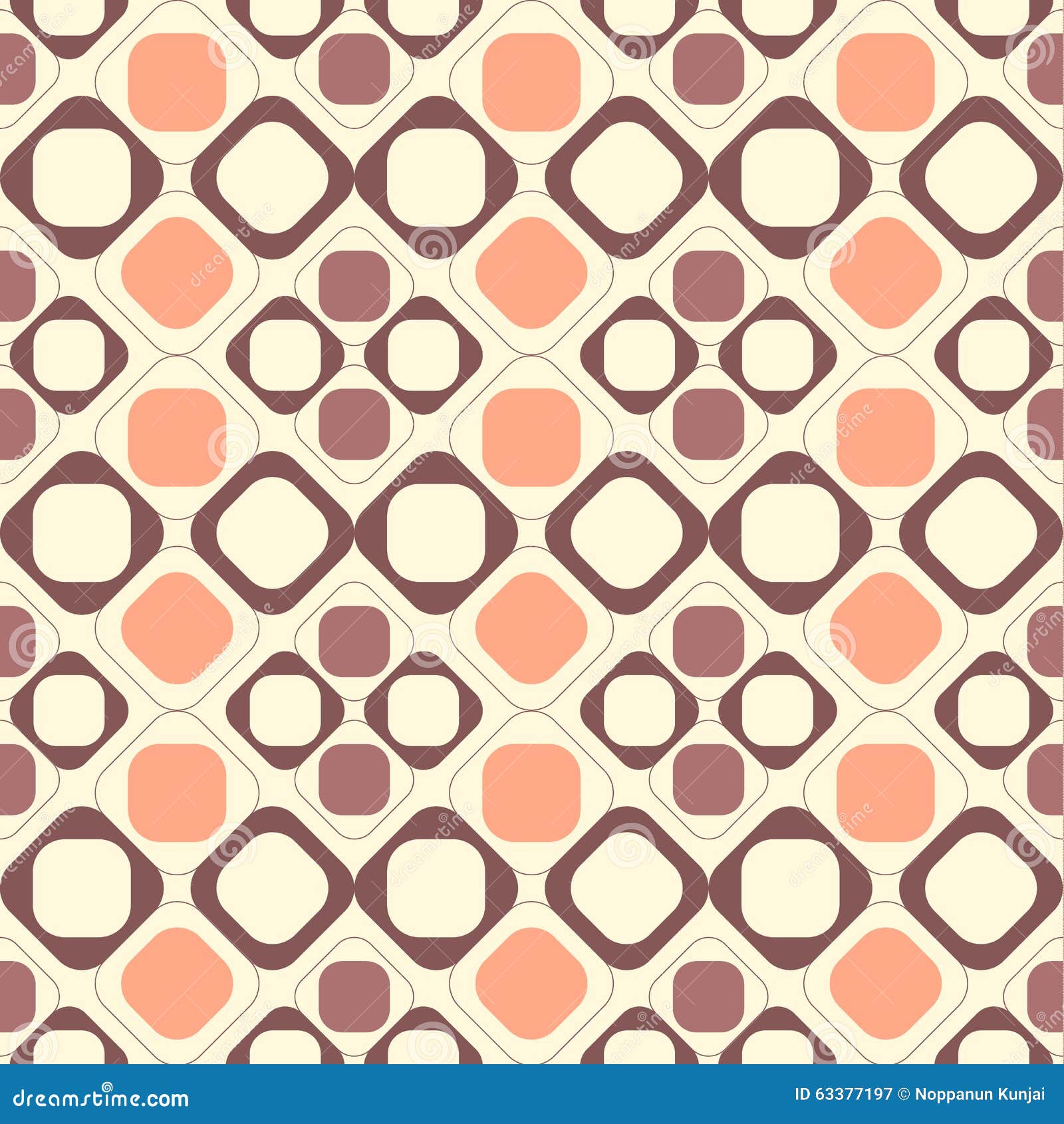 Geometric Seamless Pattern Background with Round Corner Square. Stock ...
