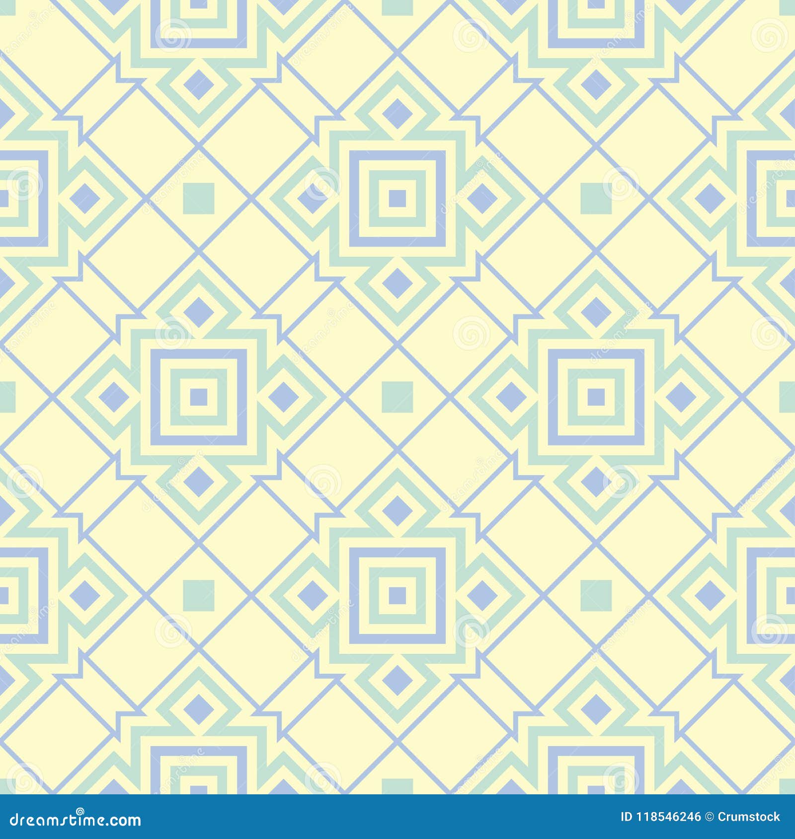 Geometric Seamless Pattern. Beige Background with Blue and Green ...