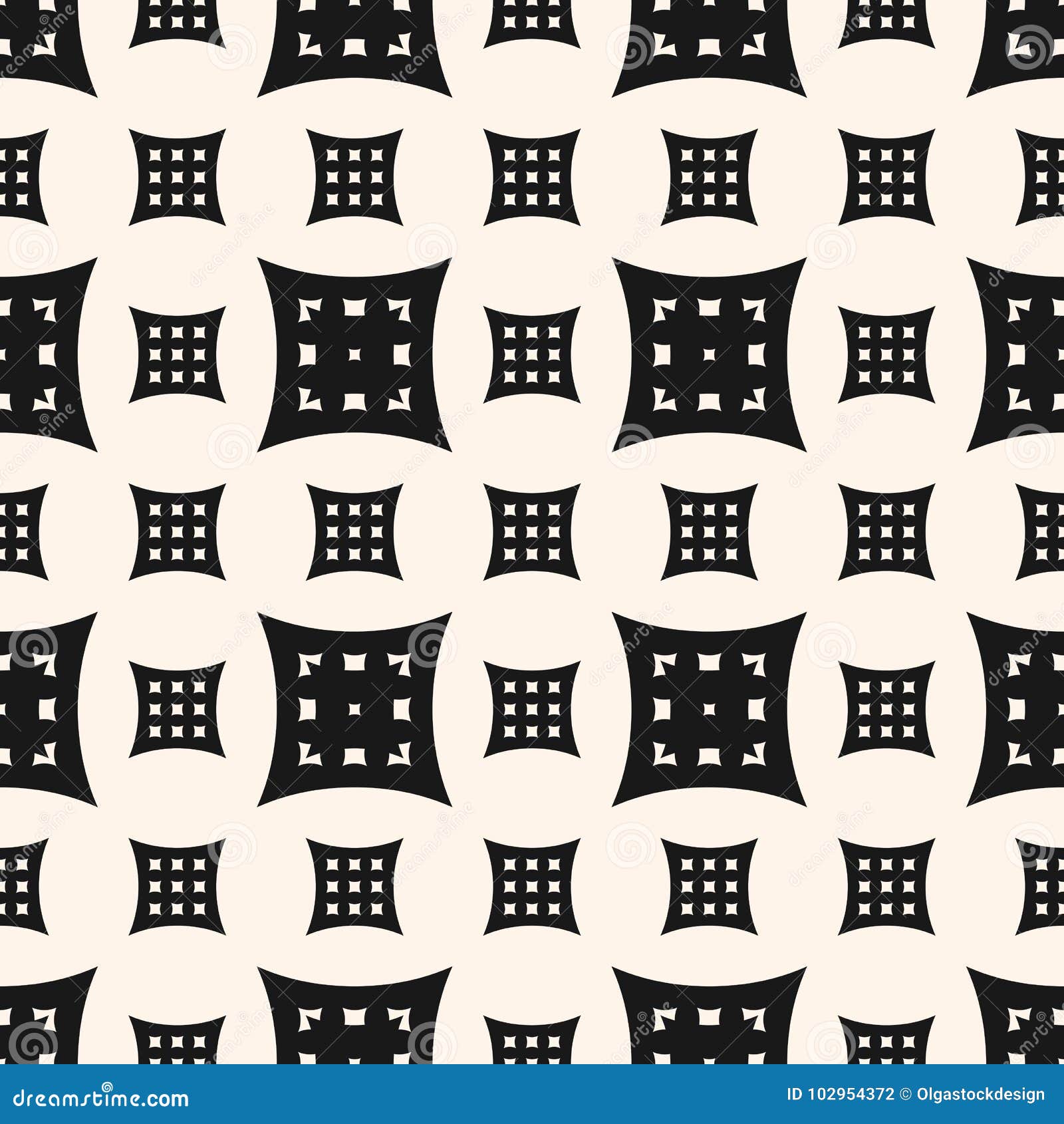 Geometric Seamless Pattern with Big and Small Perforated Squares. Stock ...