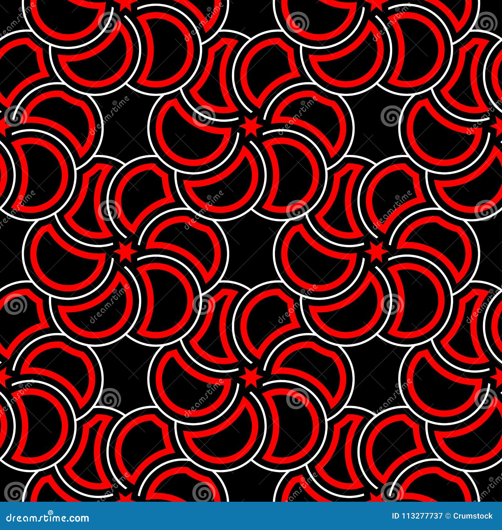 Geometric Seamless Pattern. Black Red White Background Stock Vector ...