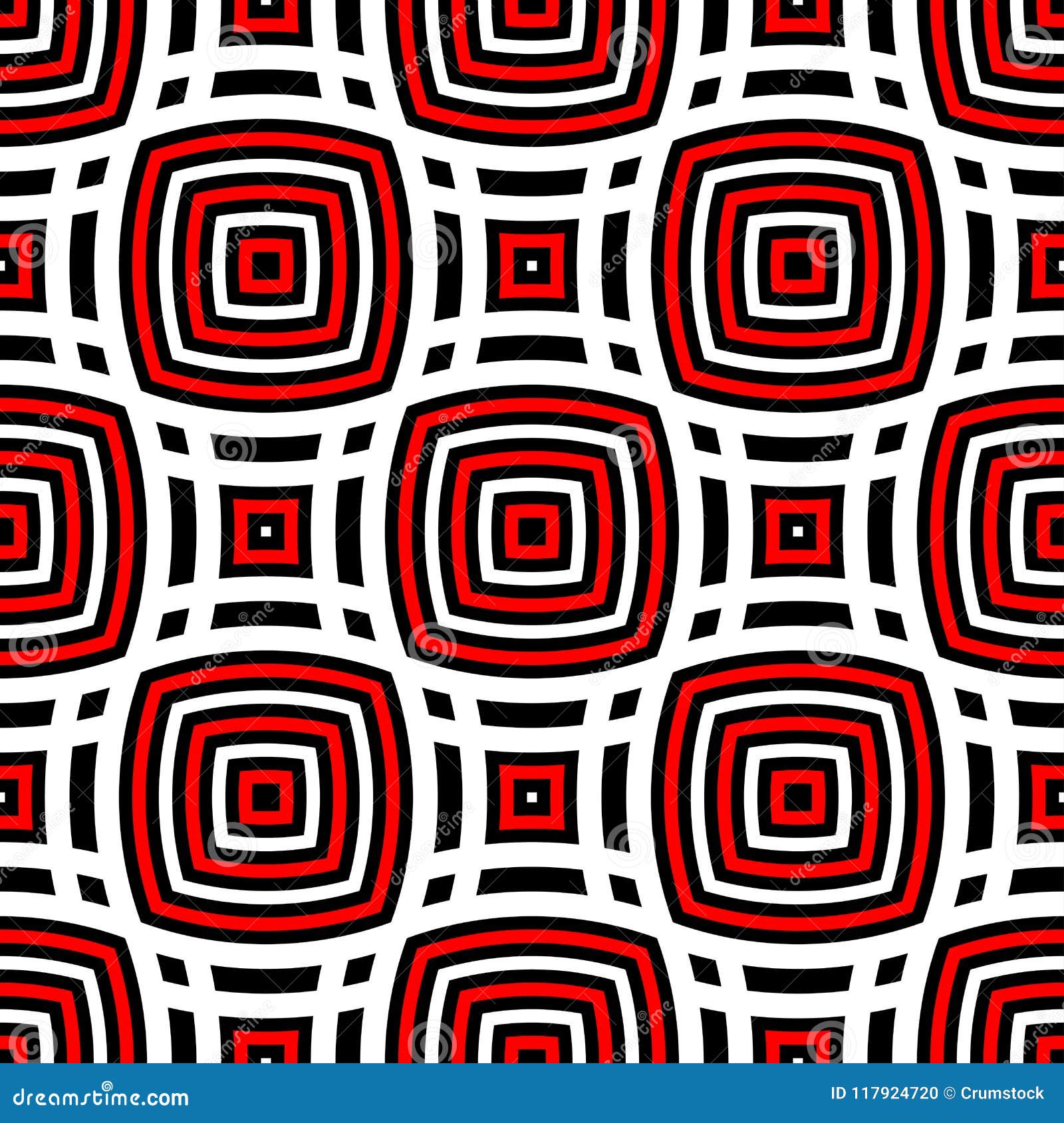Geometric Seamless Pattern. Black Red White Background Stock Vector ...