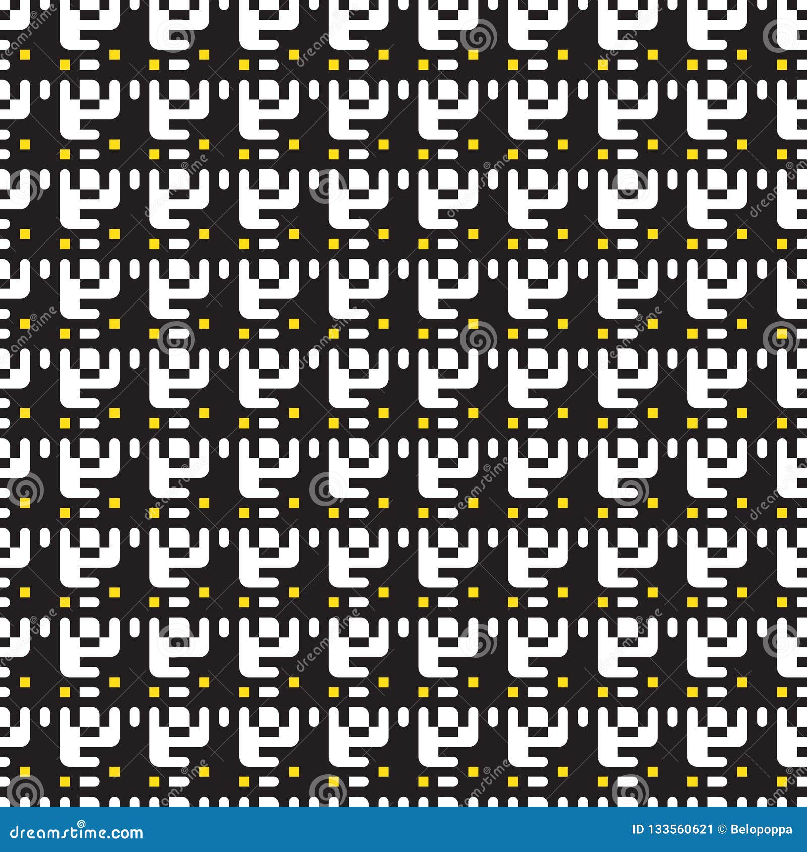 Geometric Seamless Pattern Black and White of Squares. Vector Stock ...