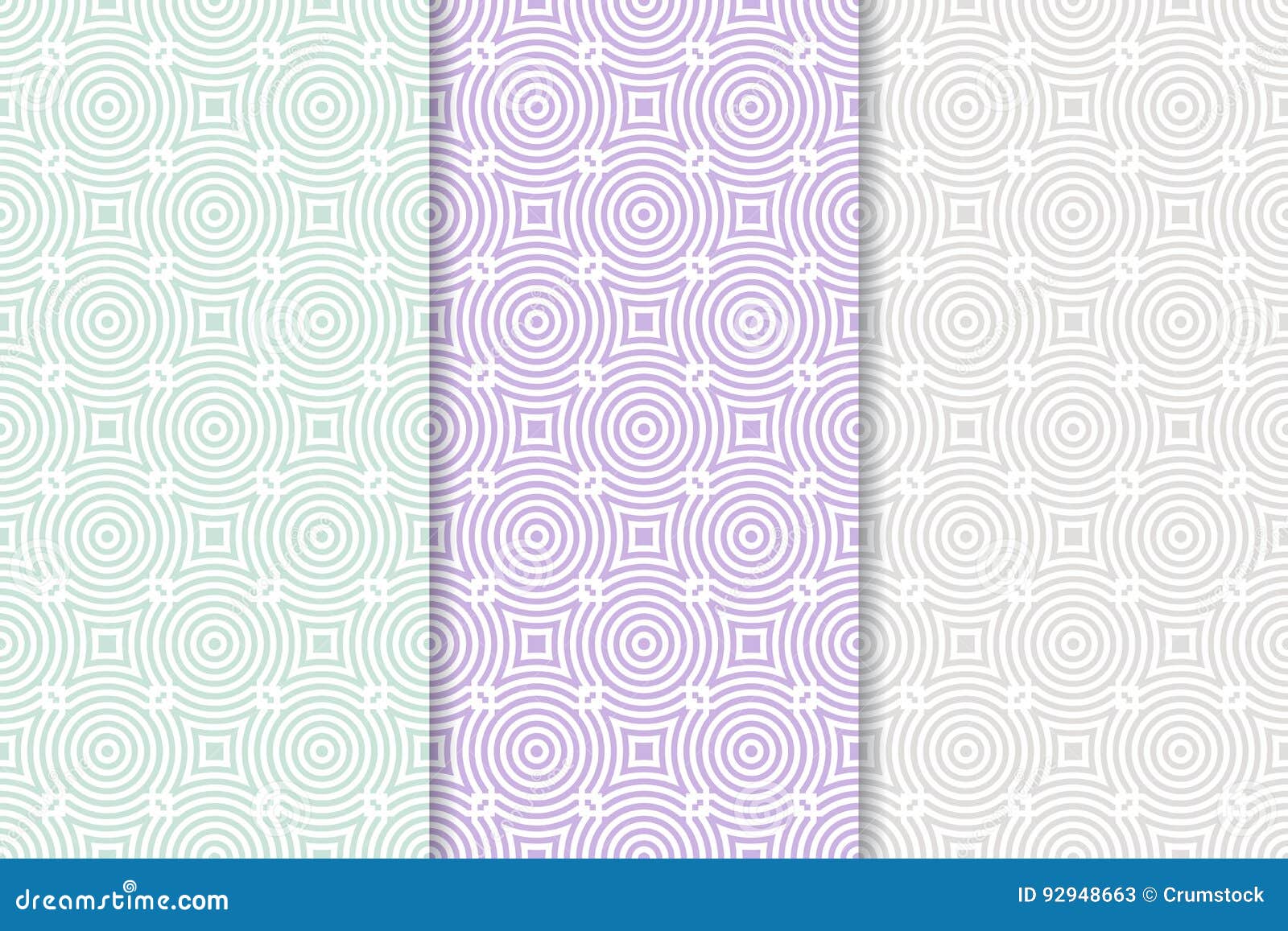 Geometric Seamless Pattern with Circle Elements. Collection of Textile ...