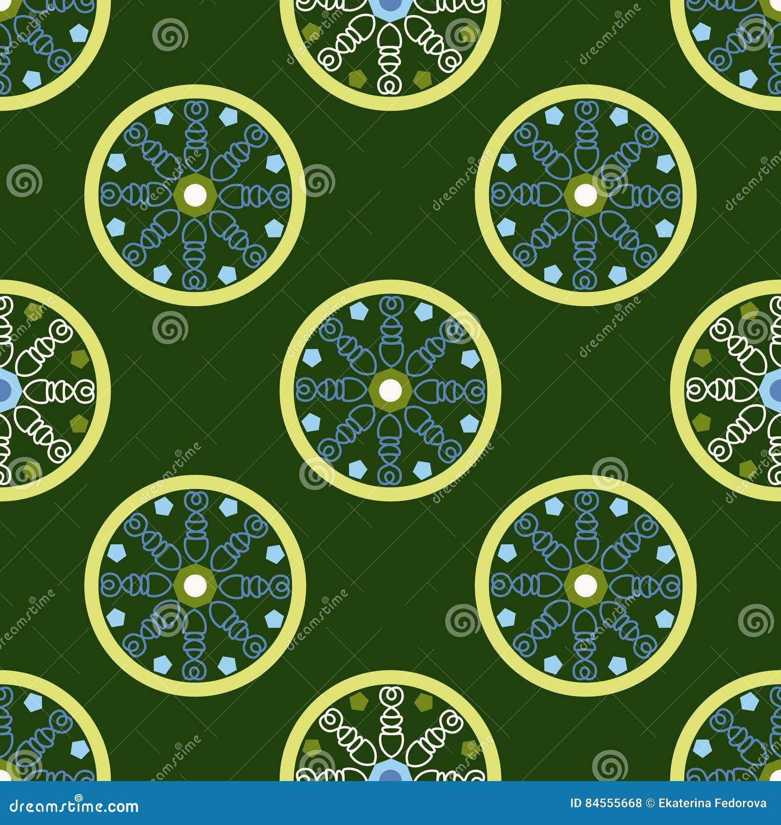 Geometric Seamless Pattern, Circles with Unusual Pattern Inside Stock ...