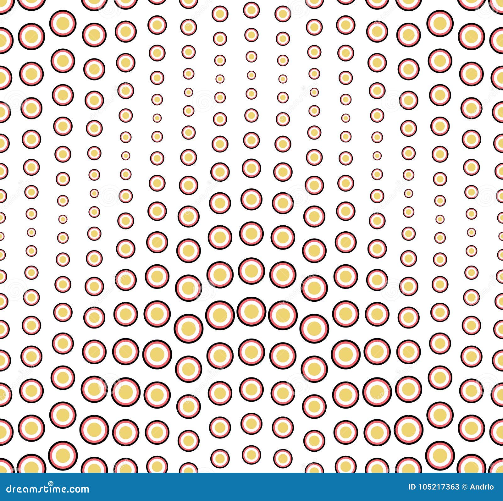 Geometric Seamless Pattern. Colored Round Shape Elements, Located on a ...