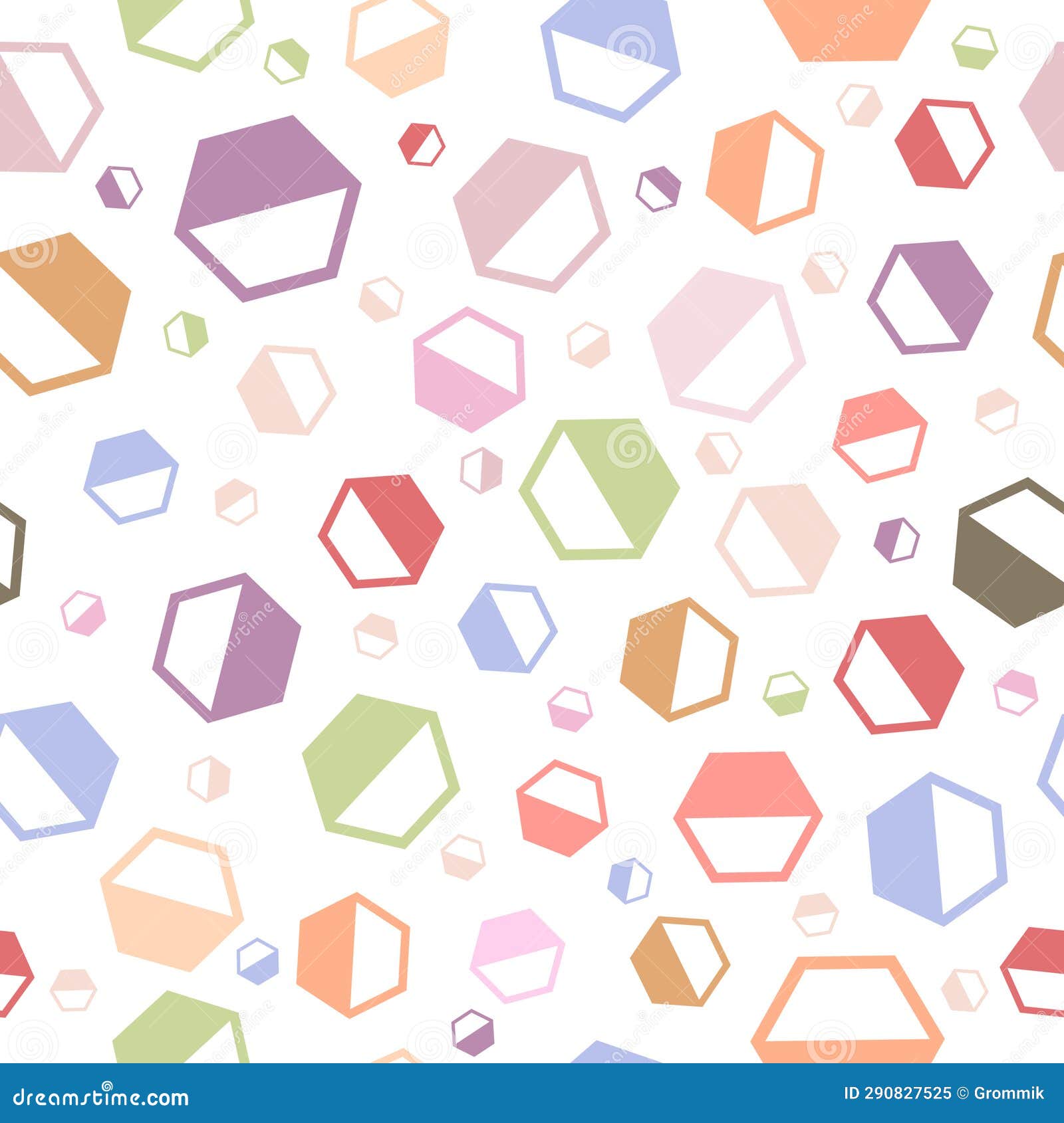 Geometric Seamless Pattern. a Composition of Hexagonal Elements Stock ...