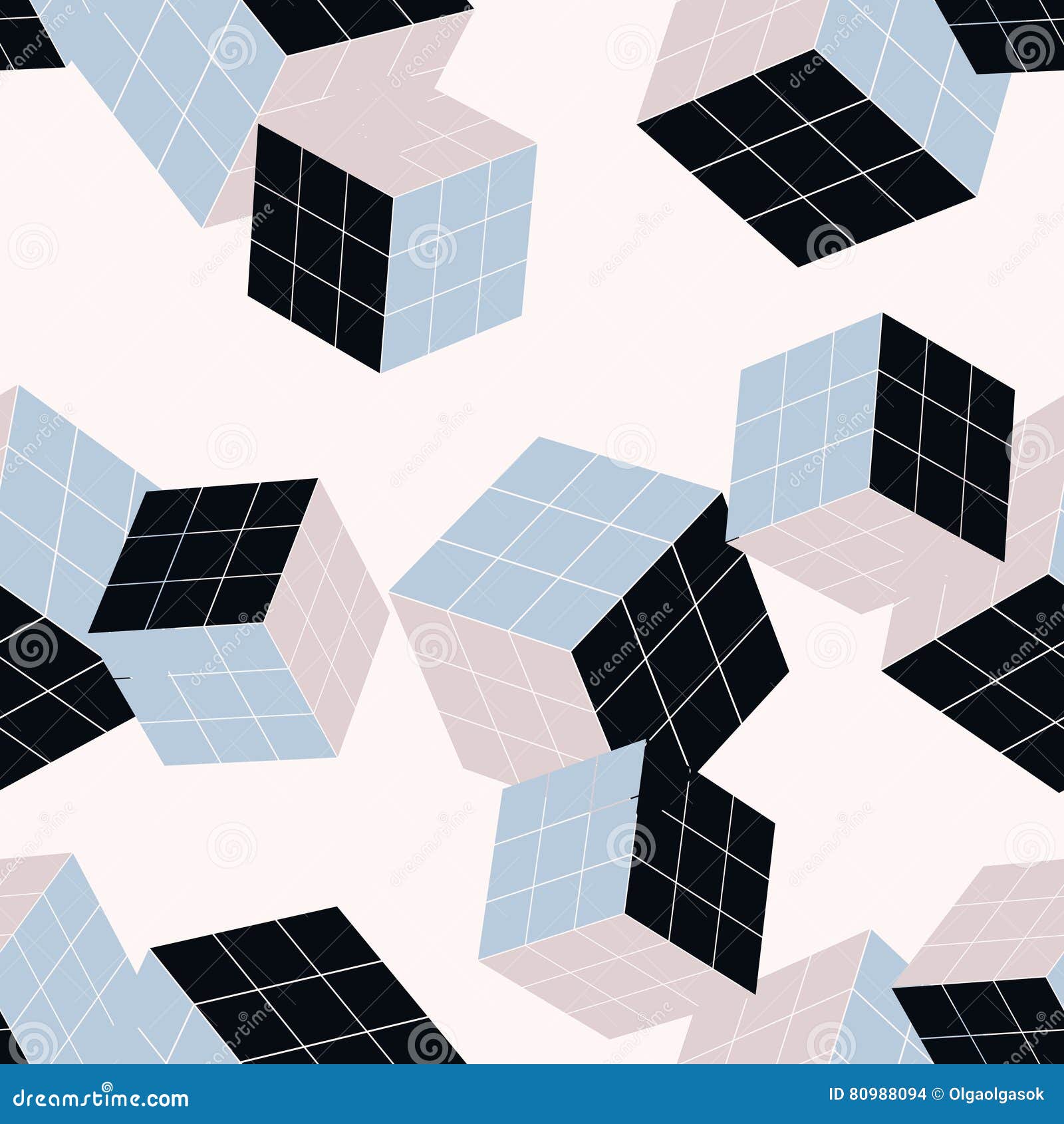Geometric Seamless Pattern with Cubes Stock Vector - Illustration of ...