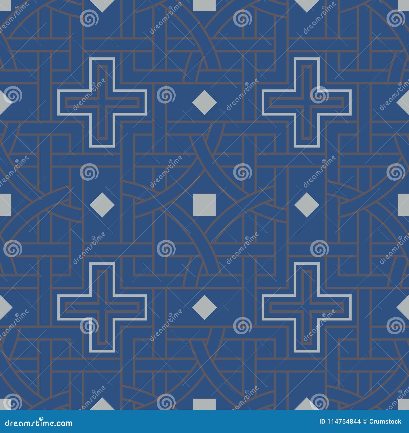 Geometric Seamless Pattern. Dark Blue Background Stock Vector ...