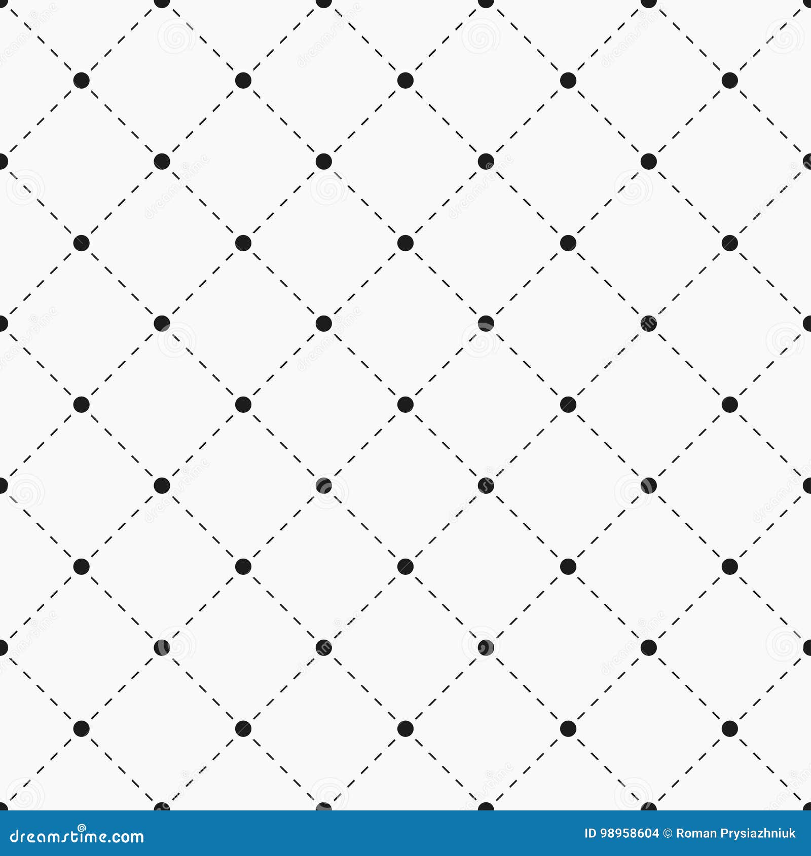 Geometric Seamless Pattern. Dots with Dashed Lines Stock Vector ...