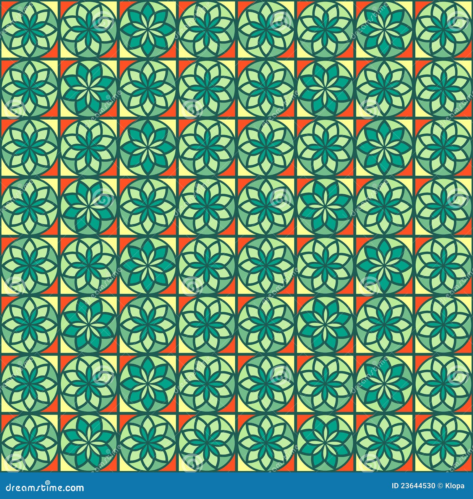 Geometric Seamless Pattern with Flower Stock Vector - Illustration of ...