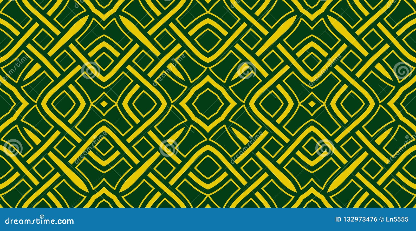 Geometric Seamless Pattern of Green and Yellow Shades Stock Vector ...