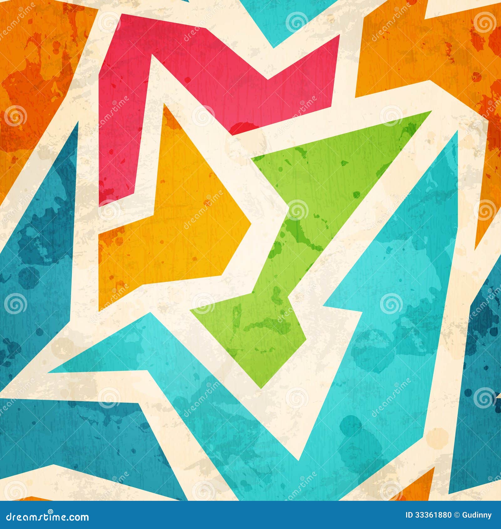 Geometric Seamless Pattern with Grunge Effect Stock Vector ...