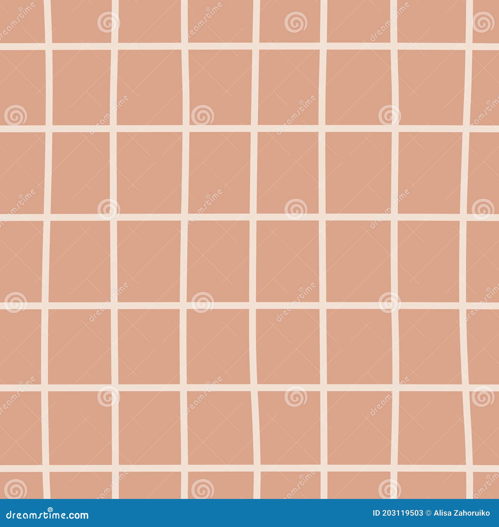 Geometric Seamless Pattern, Hand Drawn Doodle Grid in Pastel Colors ...