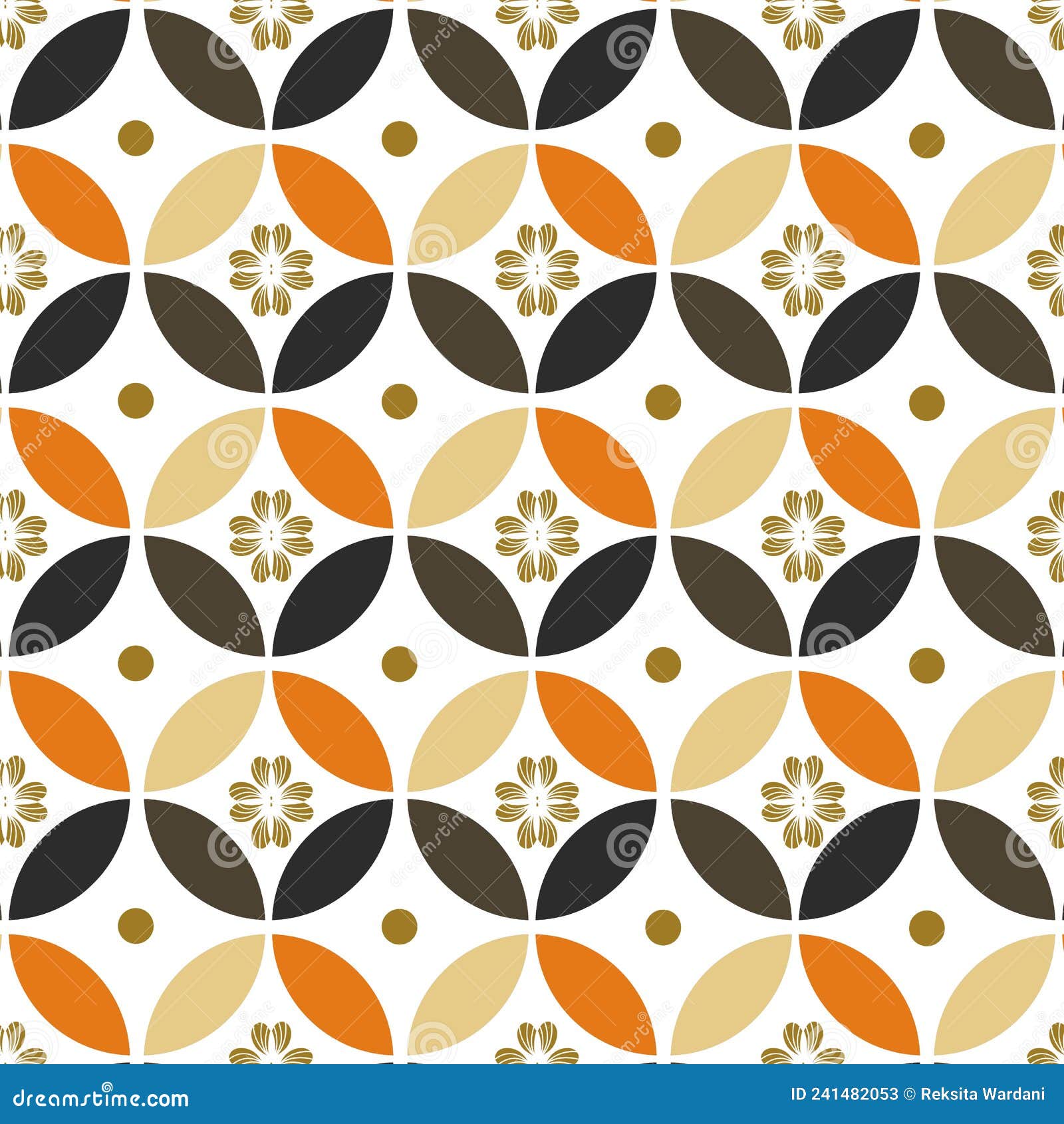 Geometric Seamless Pattern Inspired by Javanese Batik Kawung Stock ...