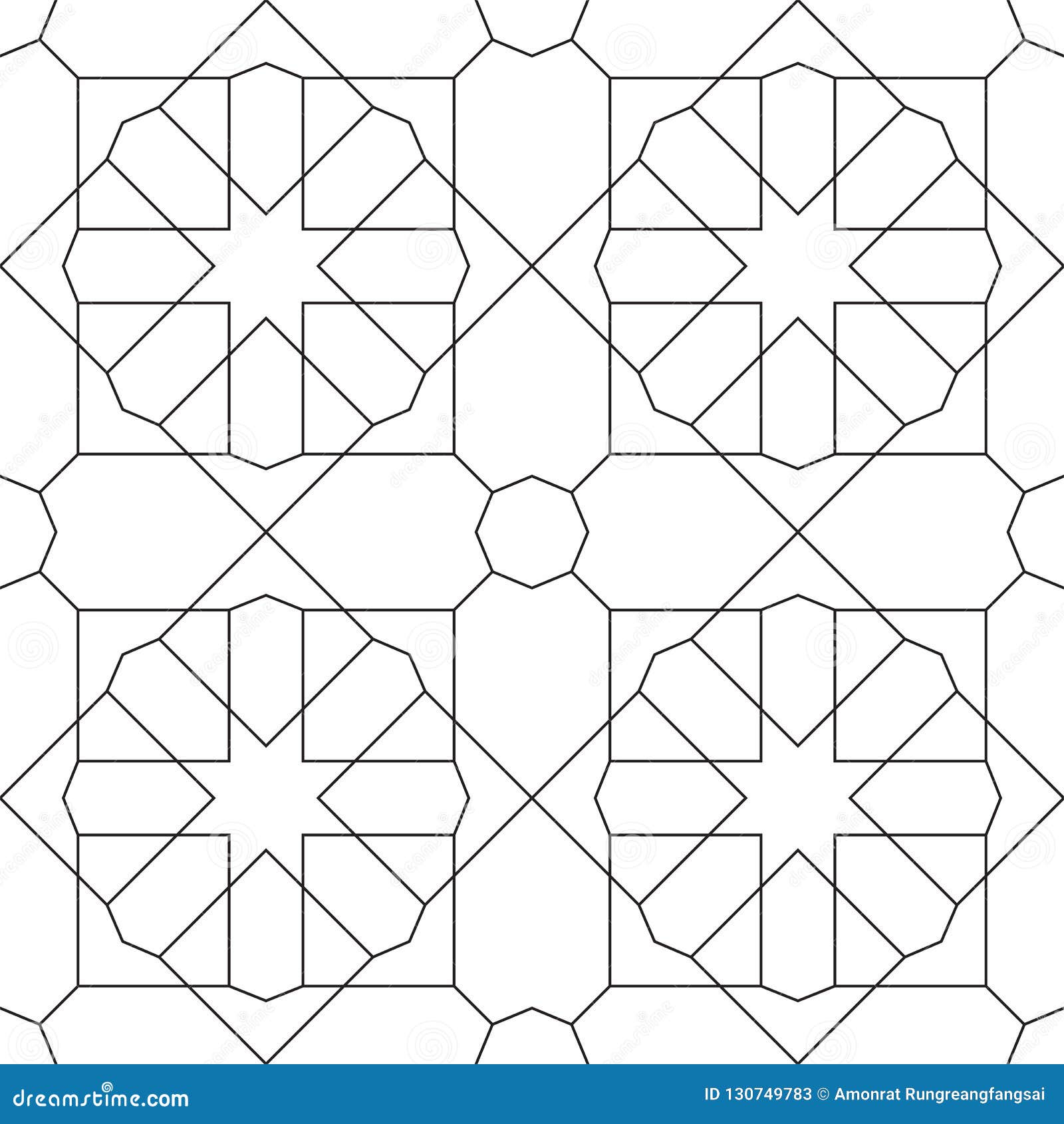 Geometric Seamless Pattern Islamic Style, Vector Illustration Stock ...