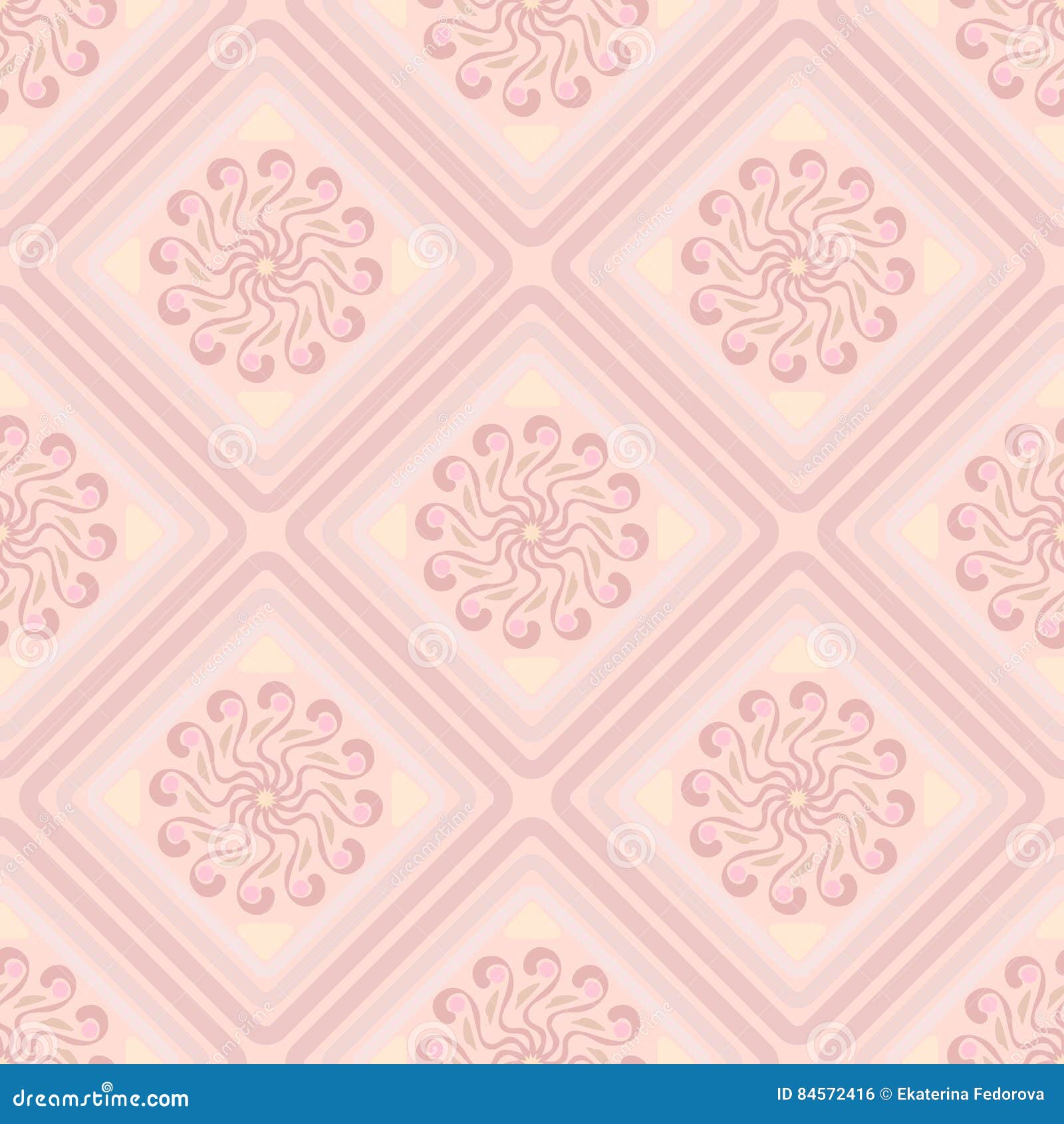 Geometric Seamless Pattern, Light Pink Rhombus with an Unusual Pattern ...