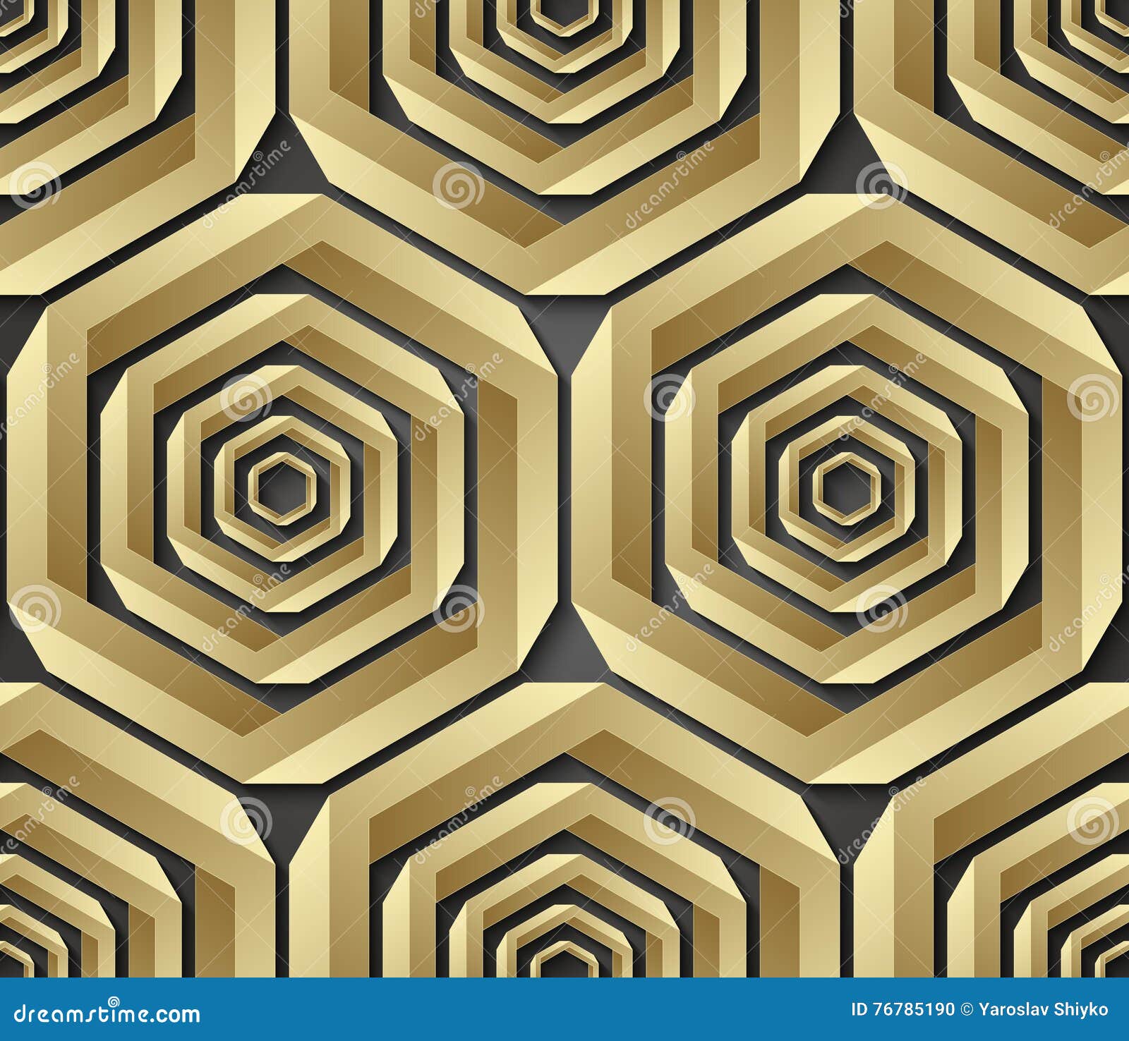 Geometric Seamless Pattern Made of Impossible Shapes Stock Vector ...