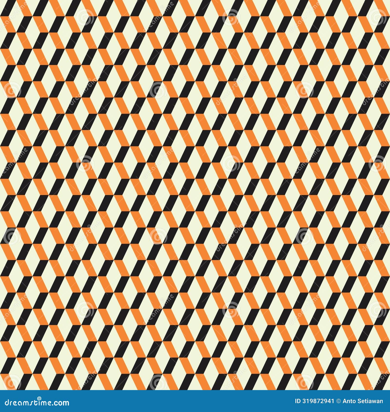 Geometric Seamless Pattern with Orange and Black Color Stock Vector ...