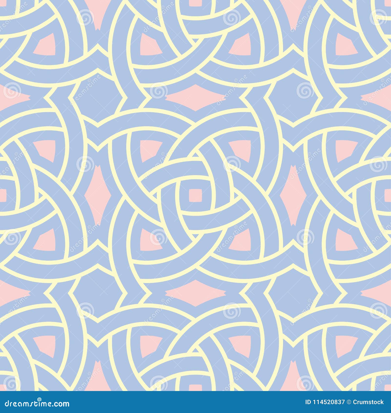 Geometric Seamless Pattern. Pale Blue Background with Beige and Pink ...