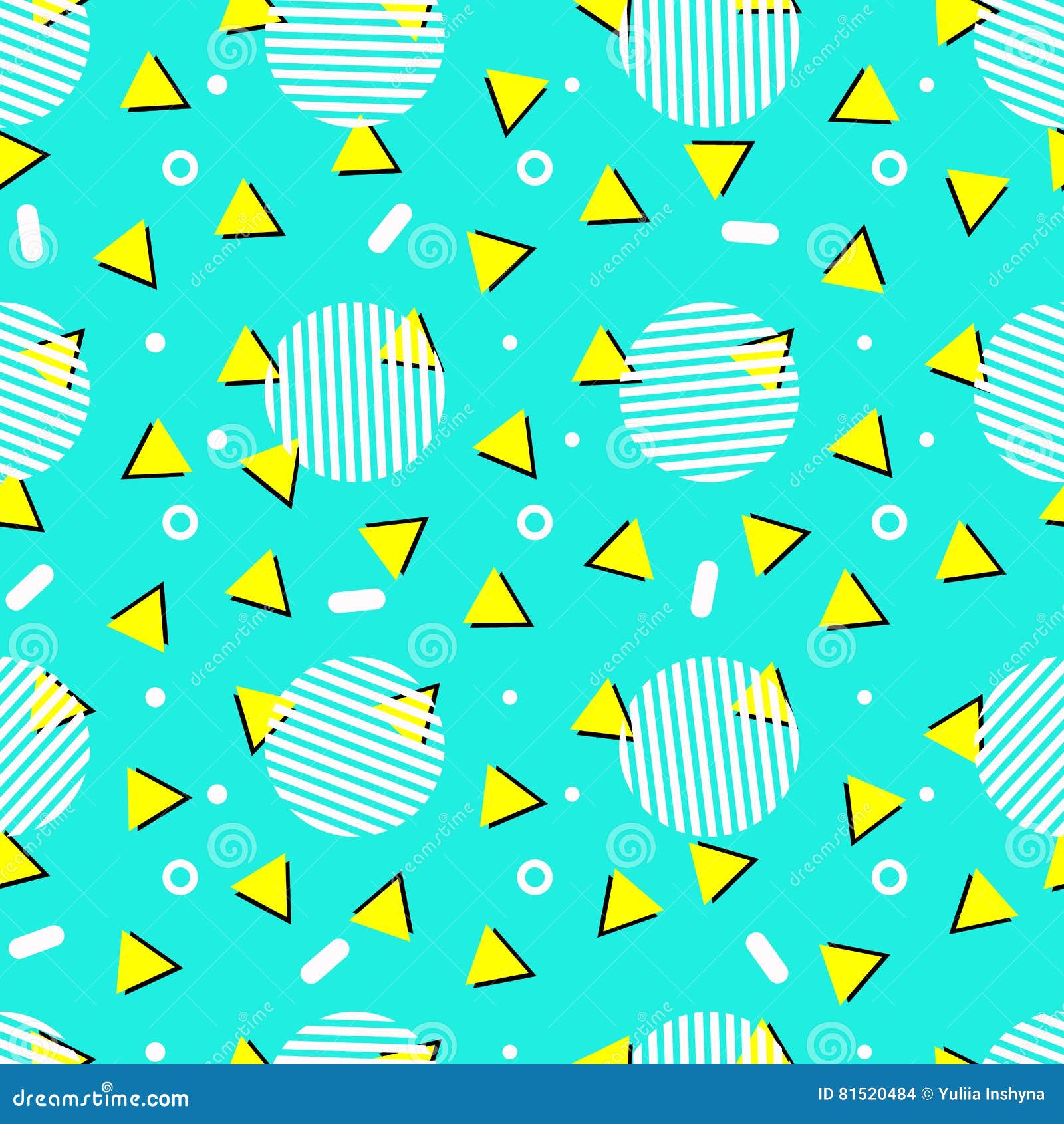 Geometric Seamless Pattern Pop Art Style Stock Vector - Illustration of ...