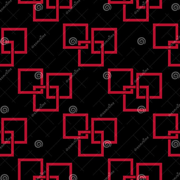 Geometric Seamless Pattern. Red and Black Abstract Background with ...