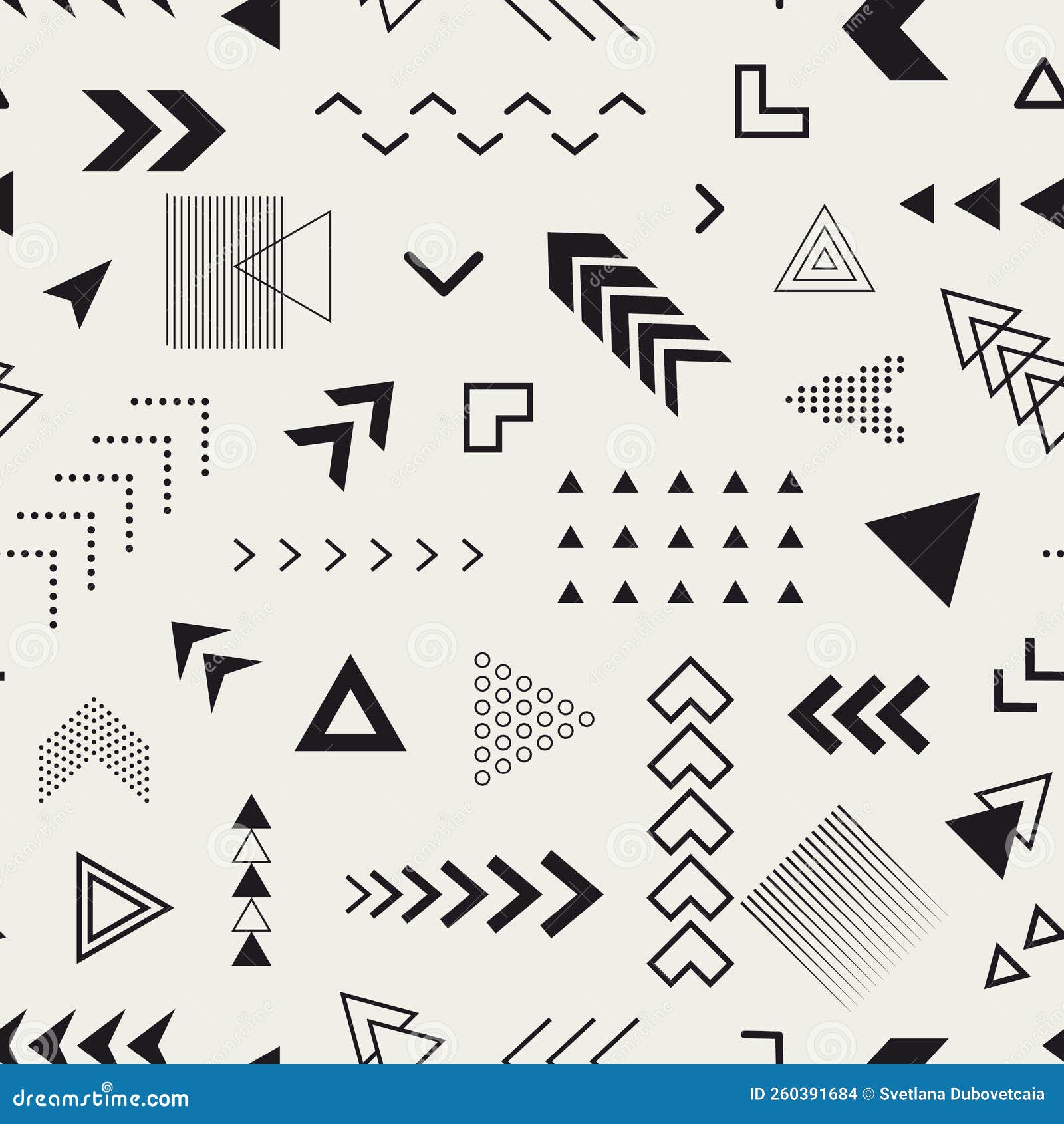 Geometric Seamless Pattern. Repeated Abstract Arrow Background. Modern ...