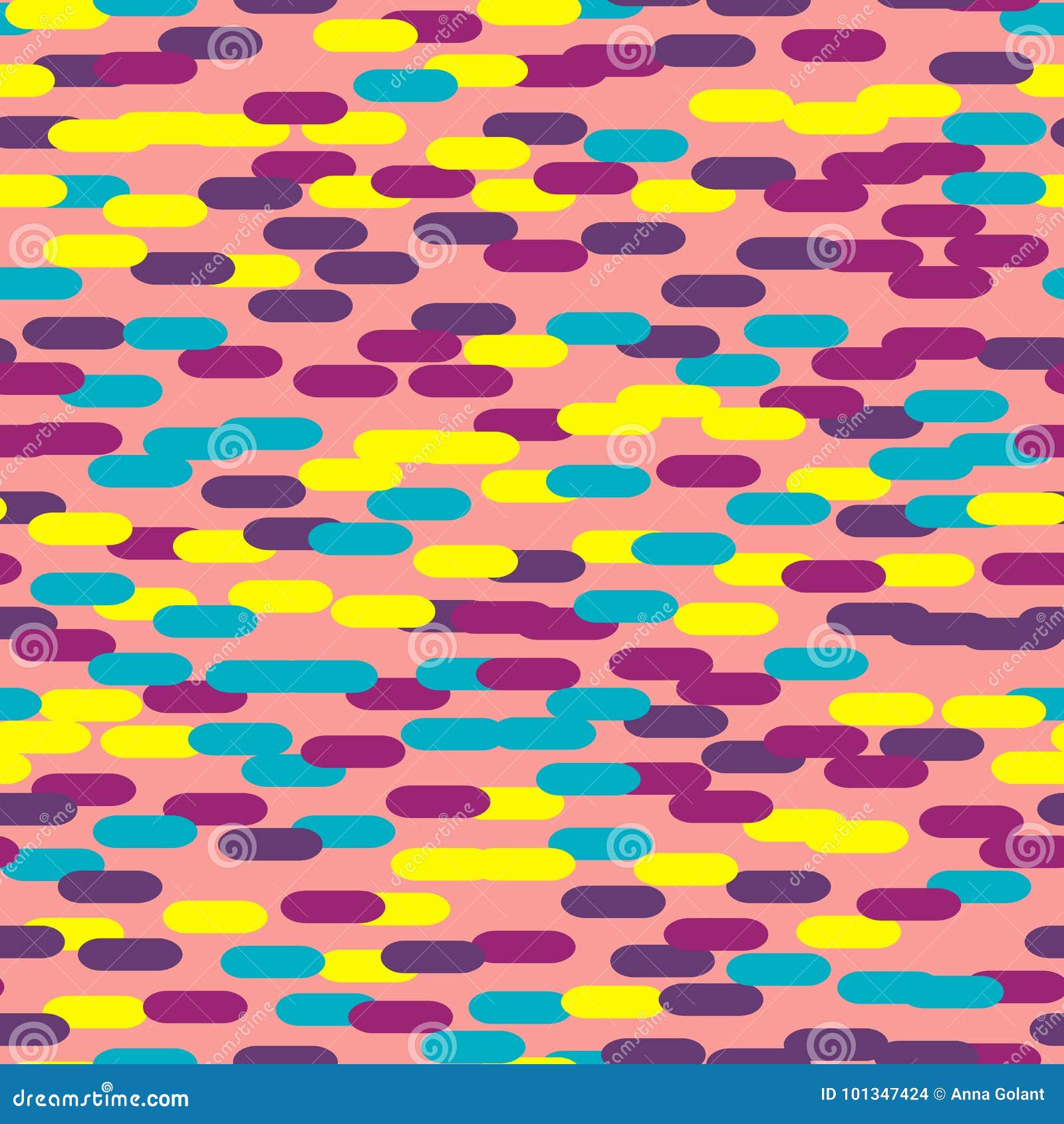 Geometric Seamless Pattern. Repeating Vector Illustration with Ovals ...