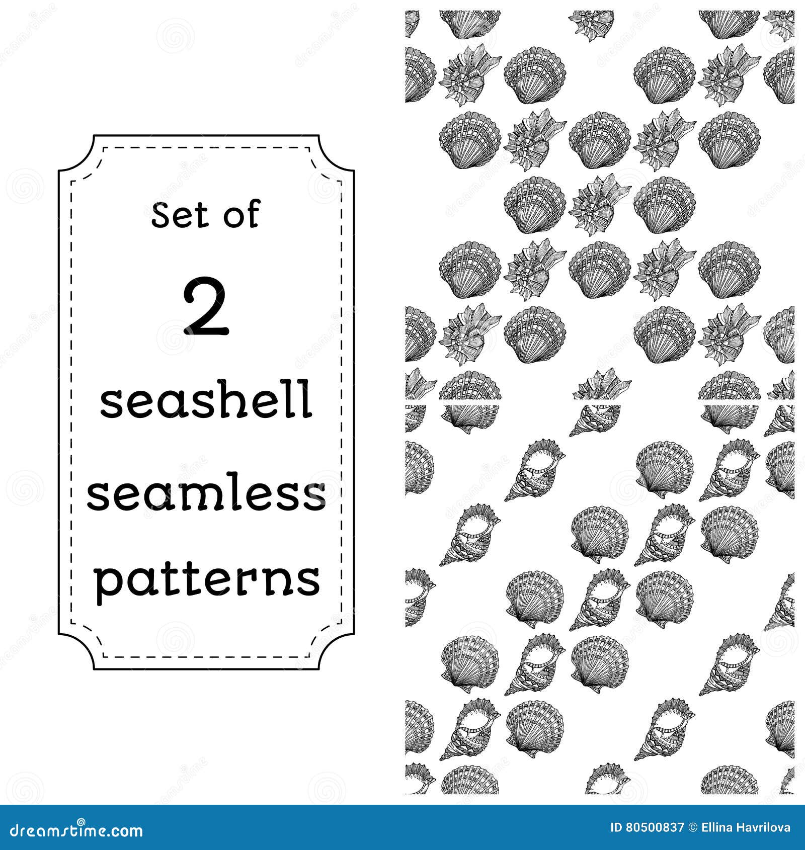 Geometric Seamless Pattern of Seashells Stock Vector - Illustration of ...