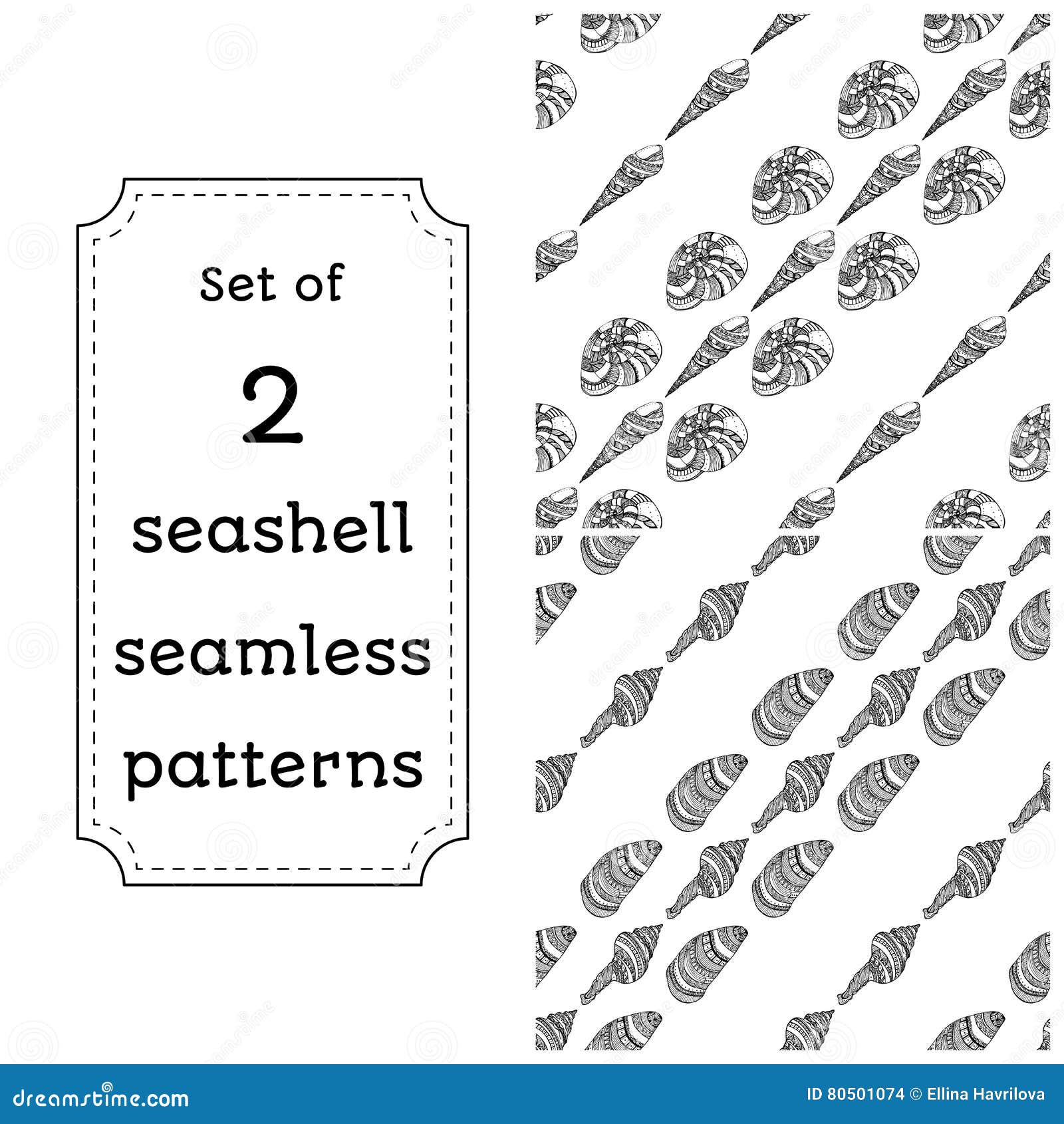 Geometric Seamless Pattern of Seashells Stock Vector - Illustration of ...