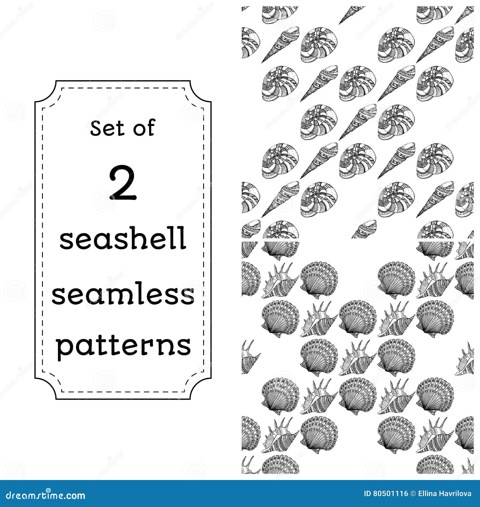 Geometric Seamless Pattern of Seashells Stock Vector - Illustration of ...
