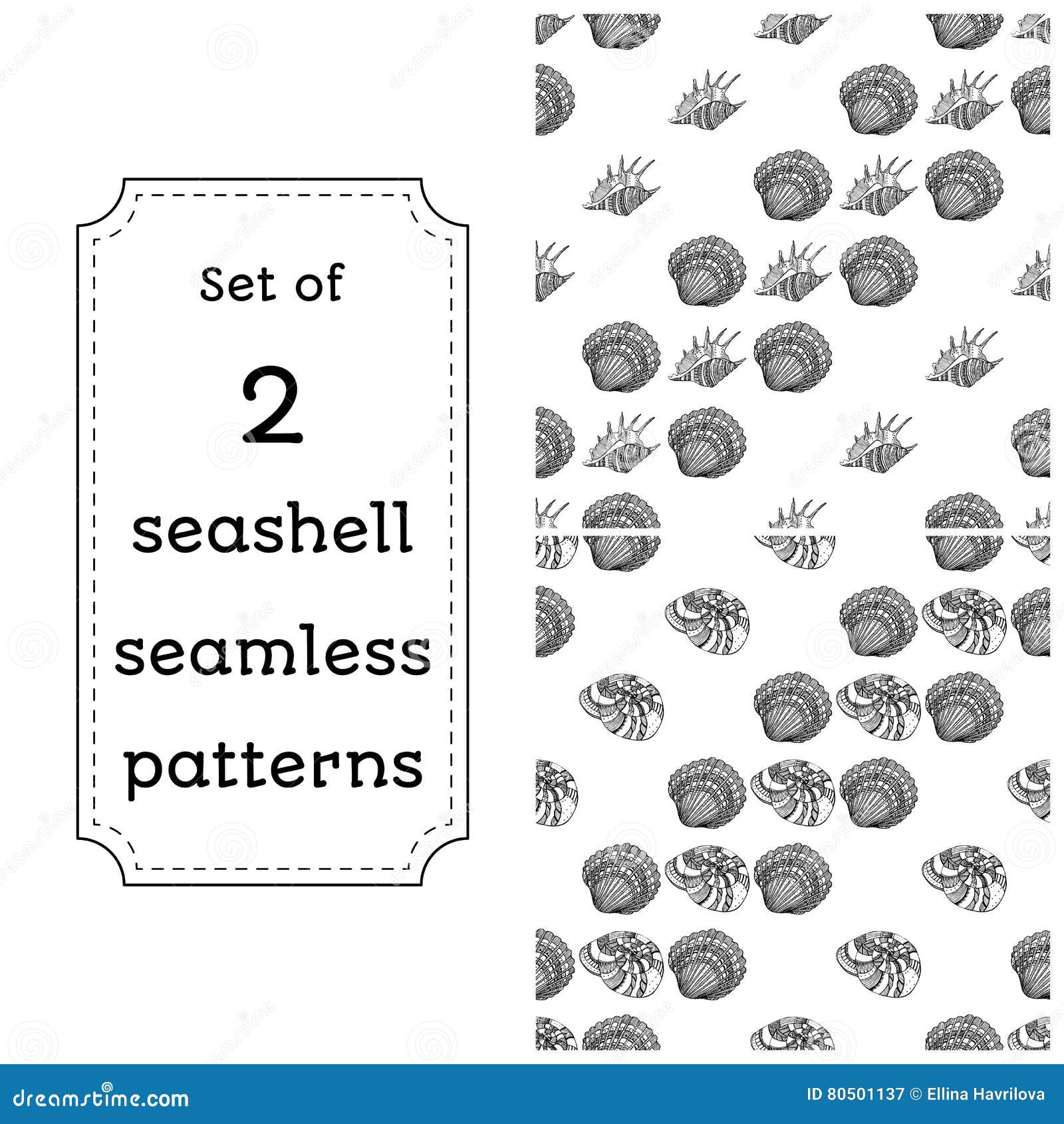 Geometric Seamless Pattern of Seashells Stock Vector - Illustration of ...