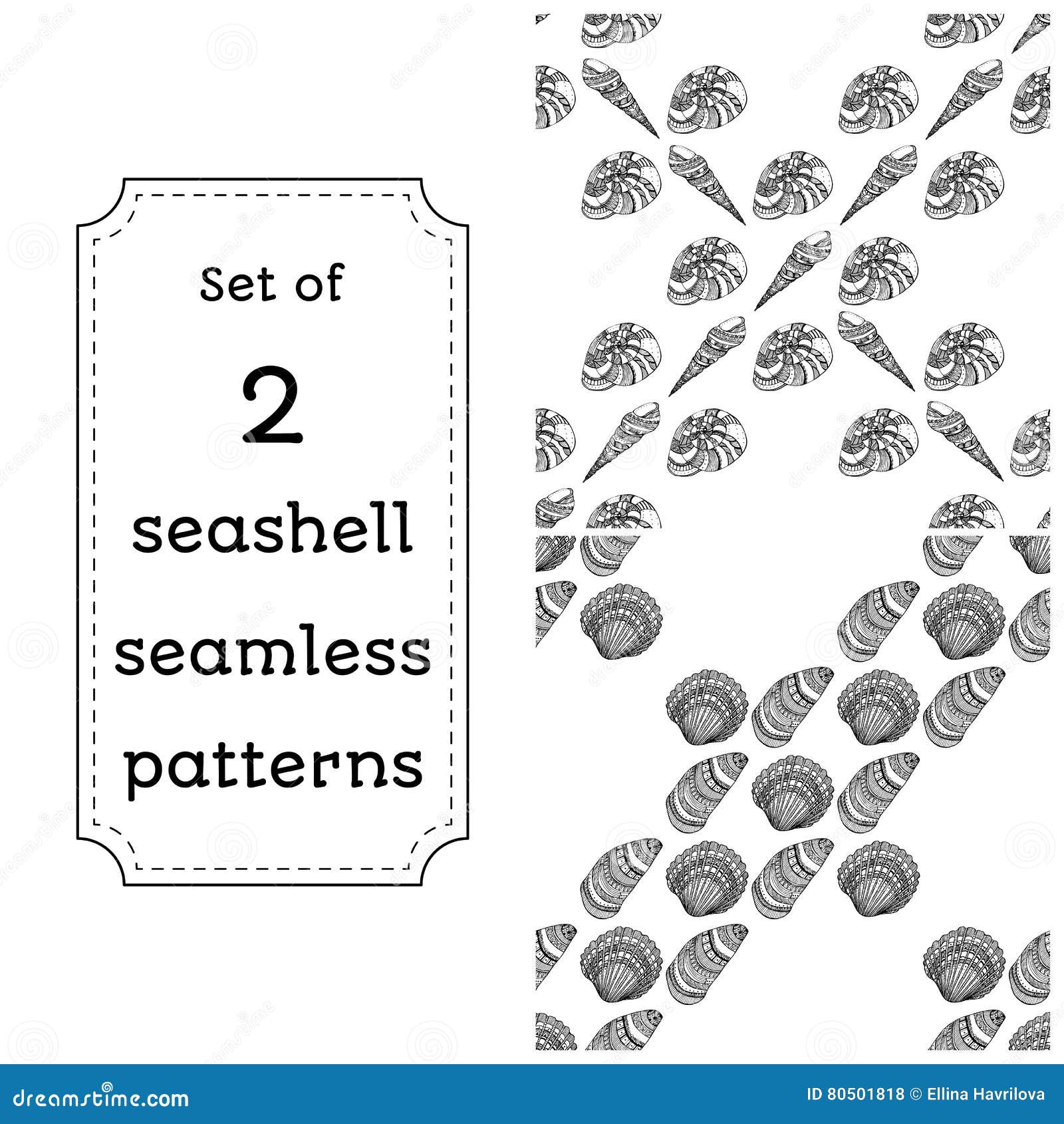Geometric Seamless Pattern of Seashells Stock Vector - Illustration of ...