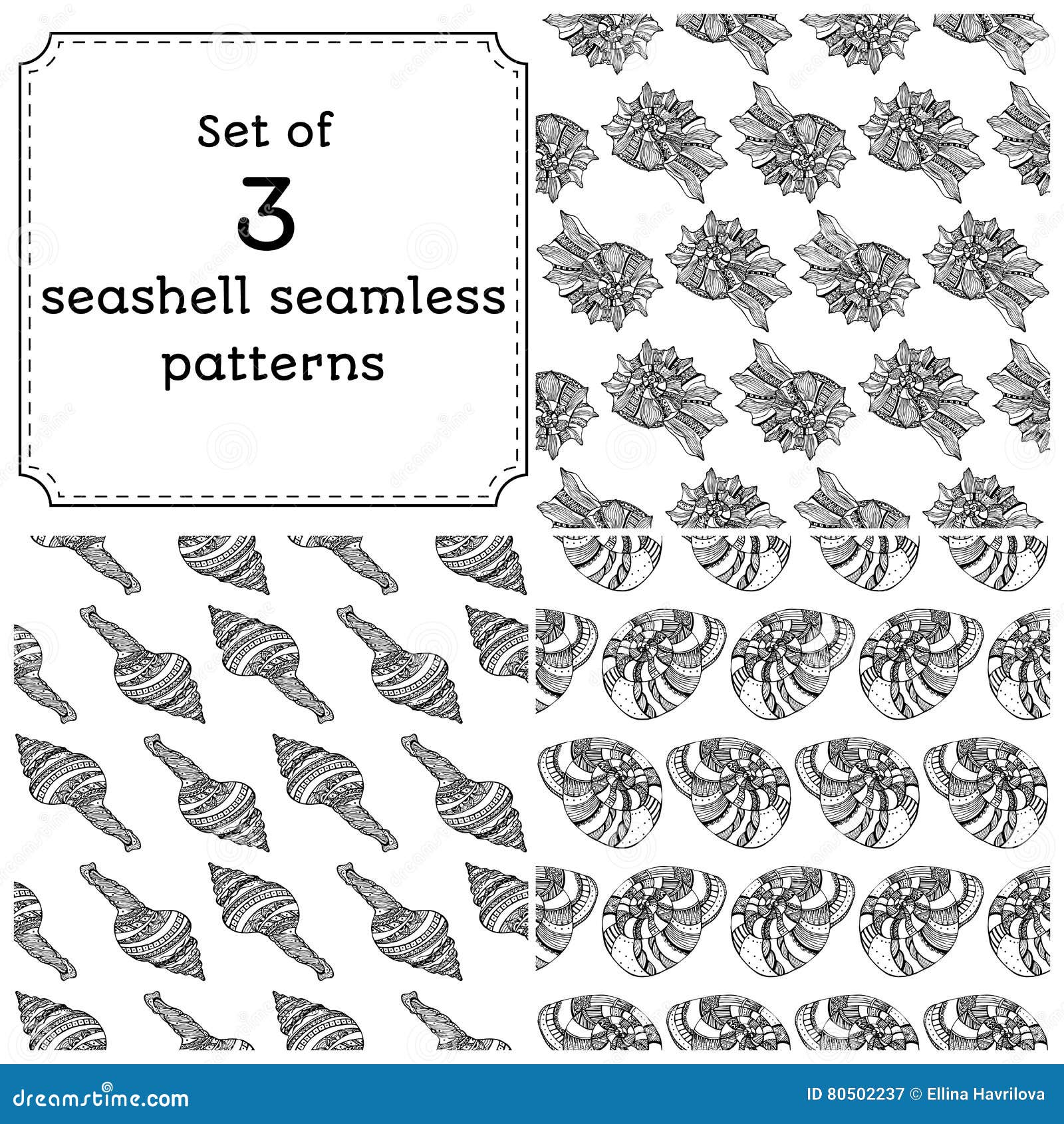 Geometric Seamless Pattern of Seashells Stock Vector - Illustration of ...