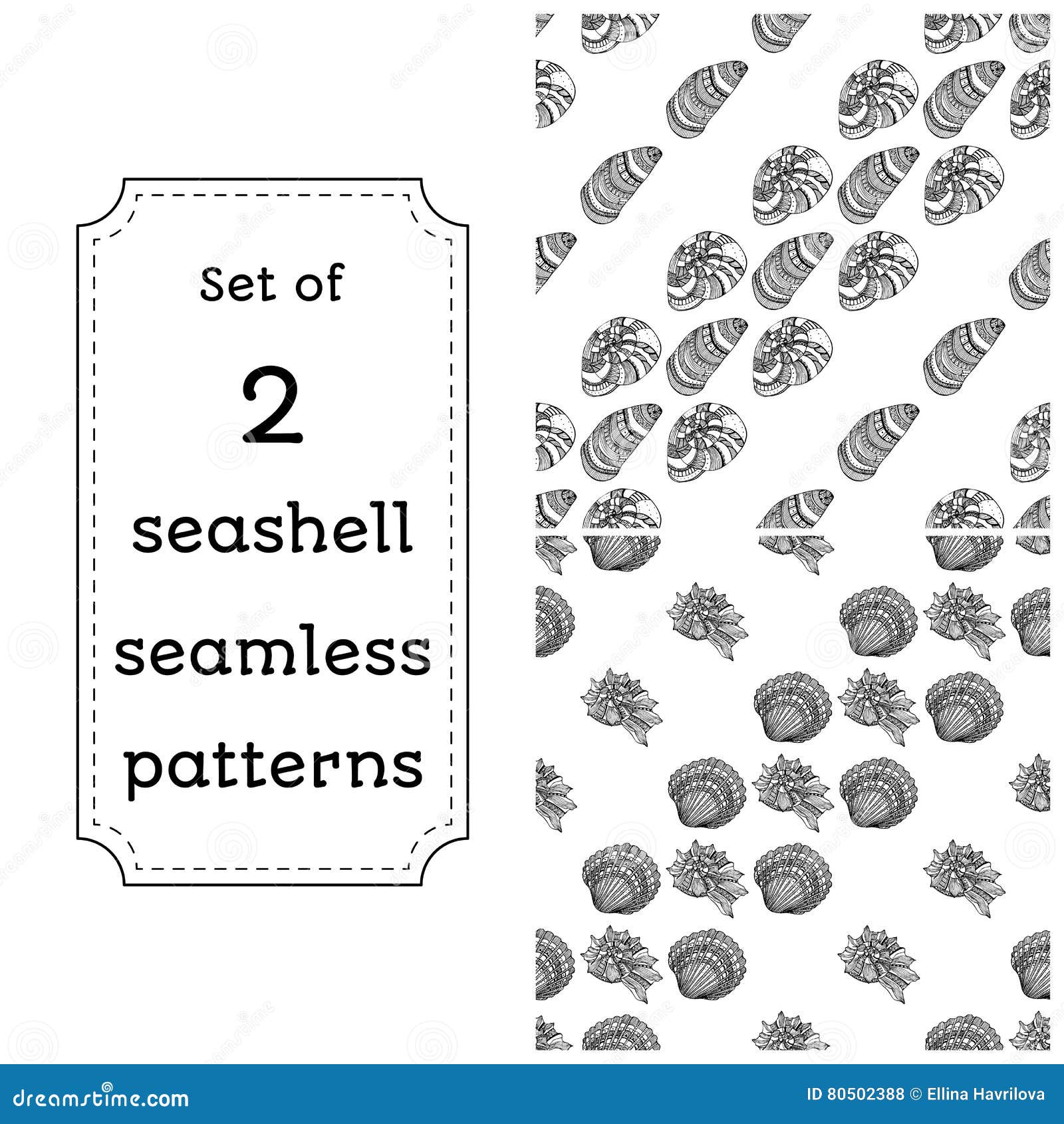 Geometric Seamless Pattern of Seashells Stock Vector - Illustration of ...
