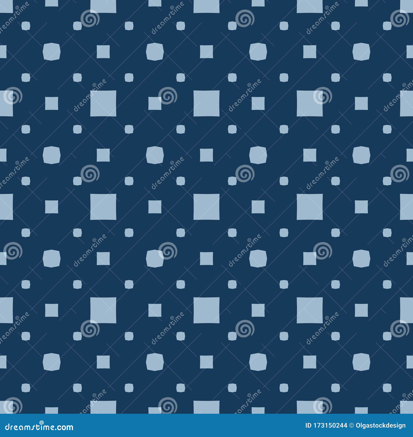 Geometric Seamless Pattern with Small Squares, Dots. Navy and Light ...