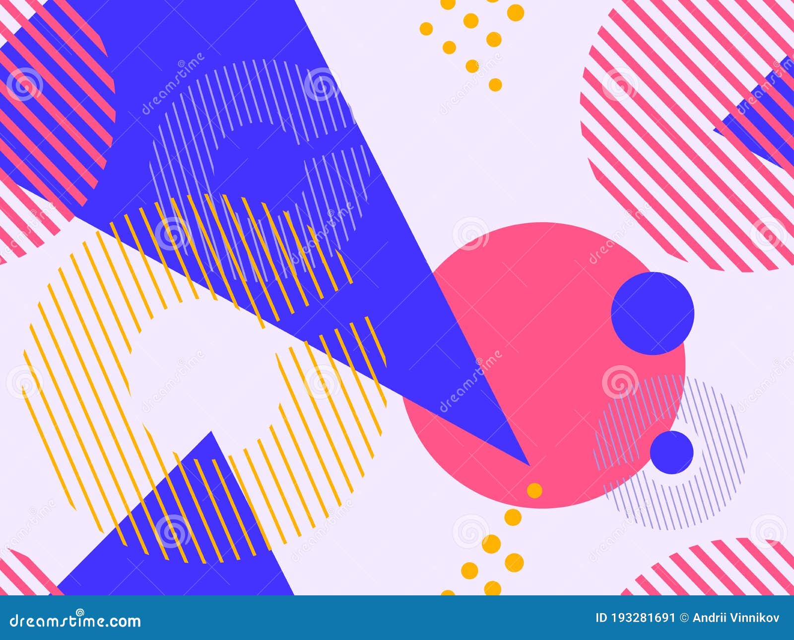 Geometric Seamless Pattern in Style of the 80s. Geometric Shapes ...