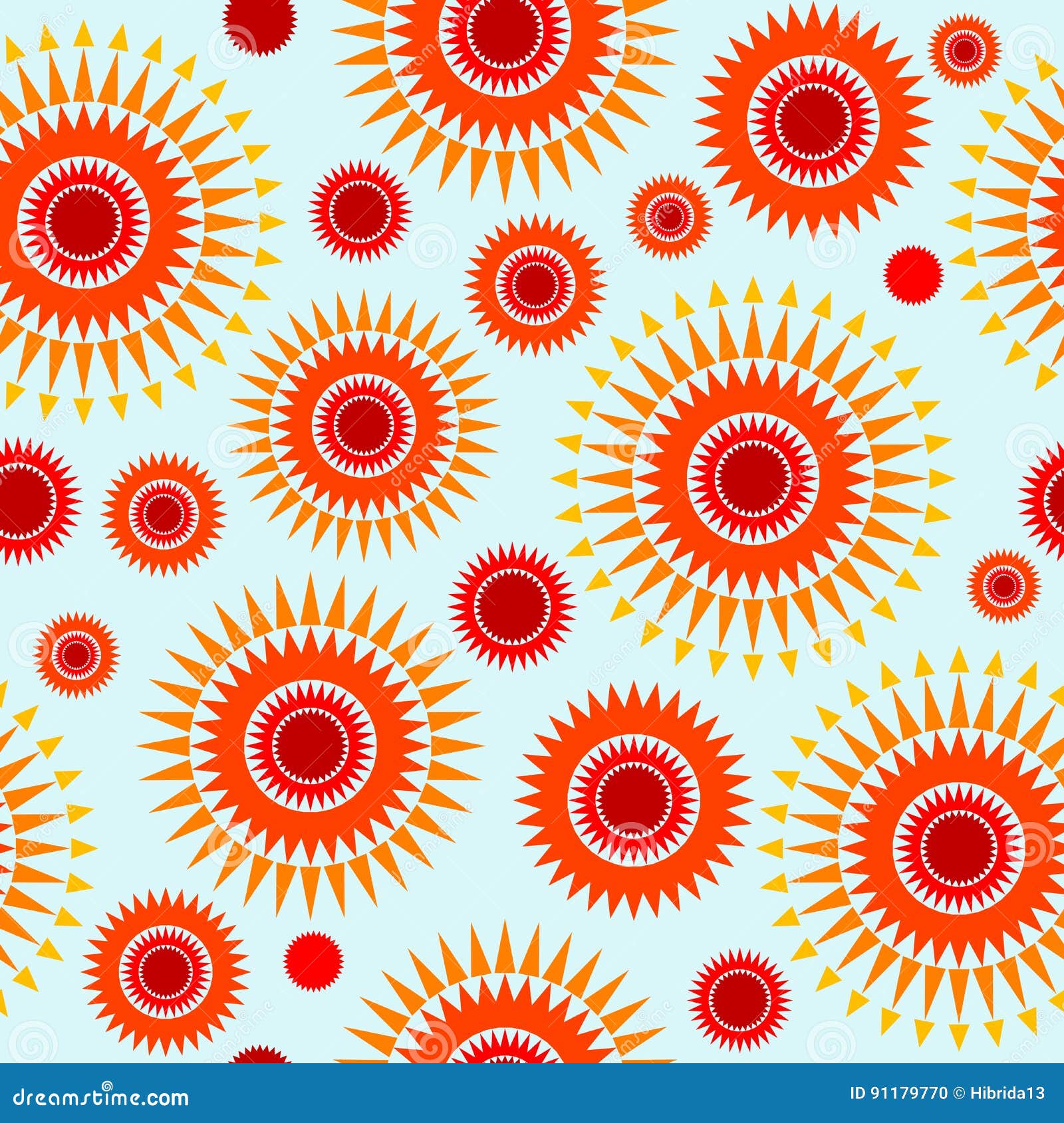 Geometric Seamless Pattern with Stylized Sun Sign Stock Vector ...