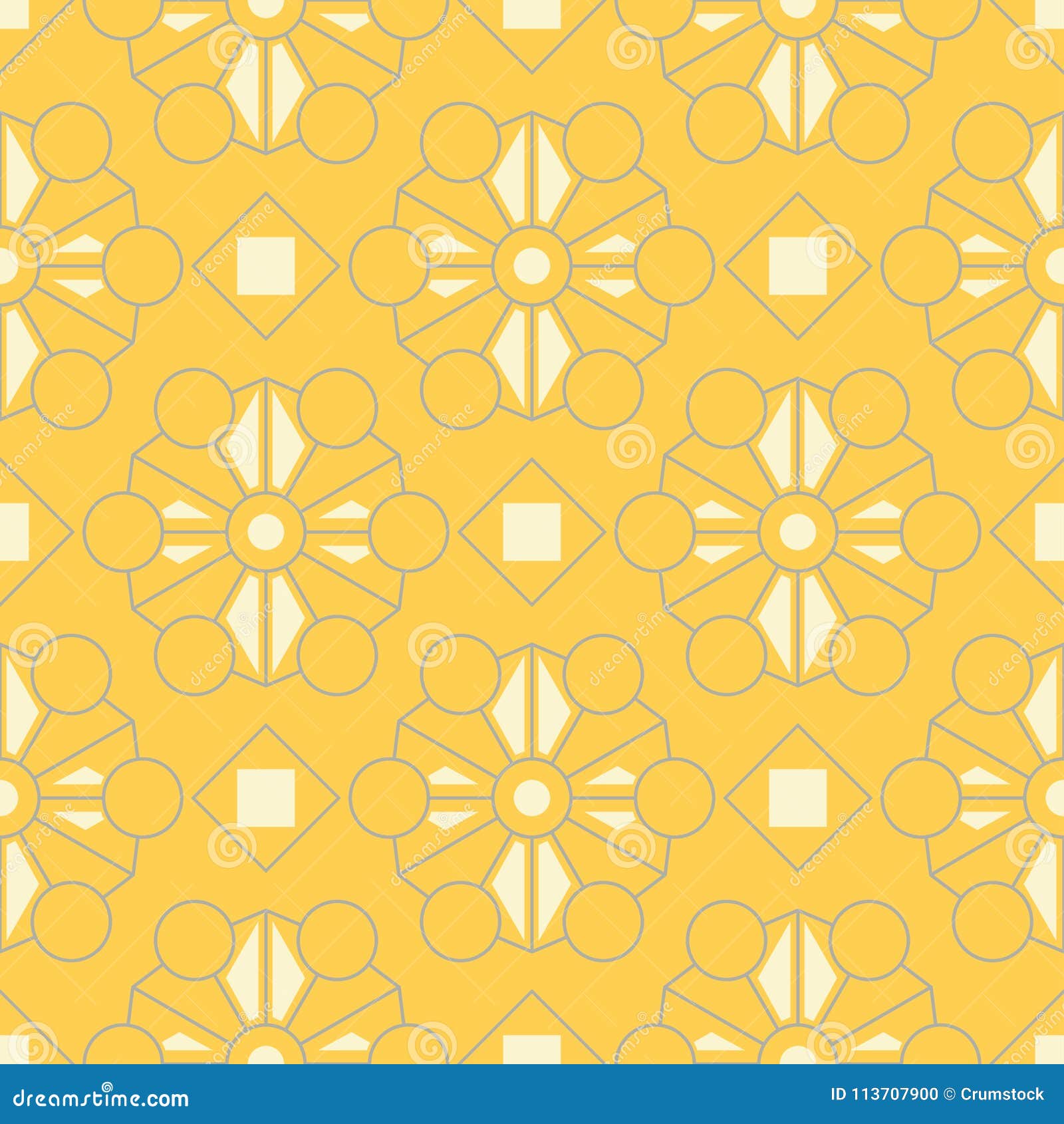 Geometric Seamless Pattern. Yellow Gray and White Colored Background ...
