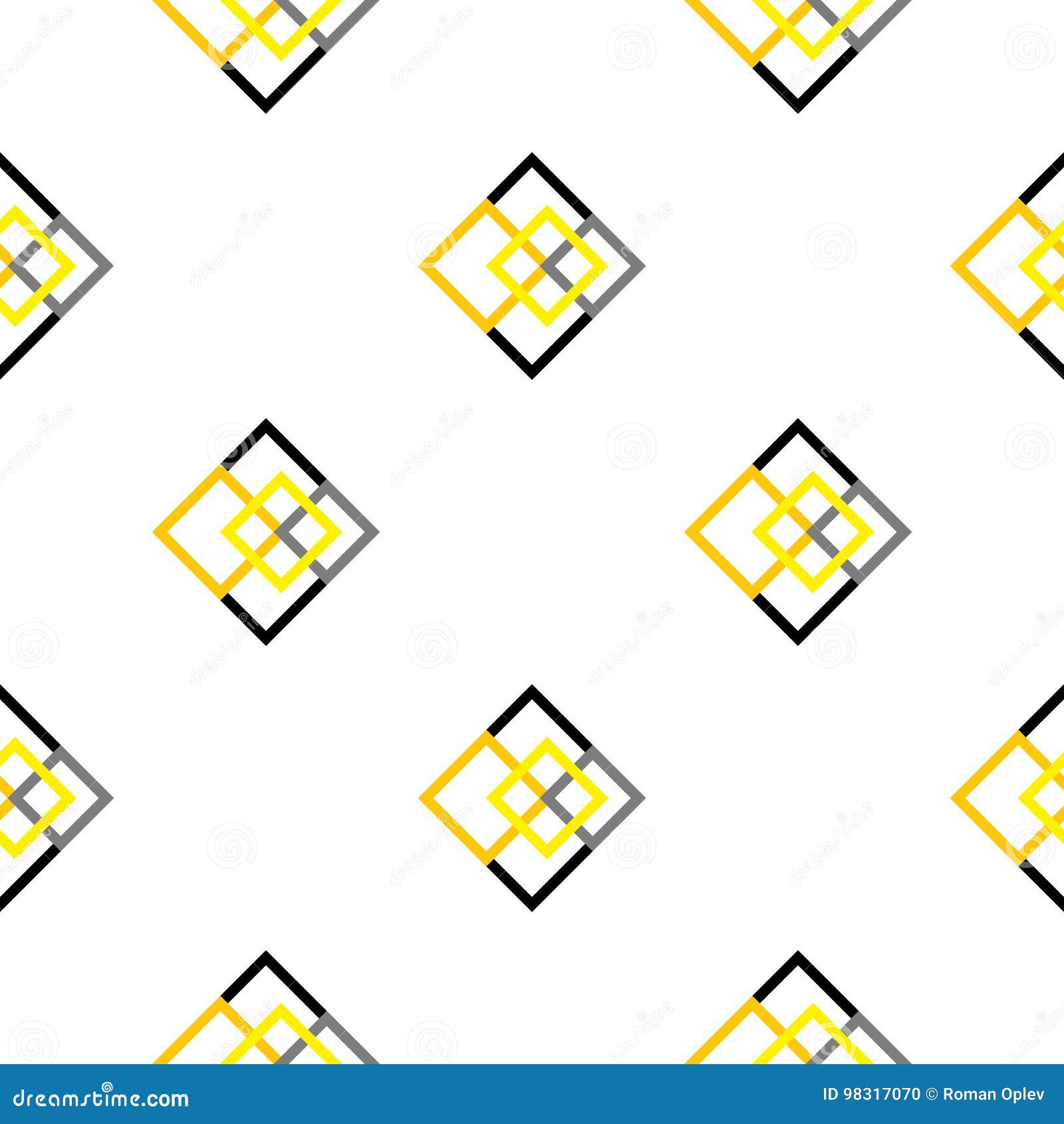 Geometric Seamless Pattern Yellow Squares Stock Vector - Illustration ...
