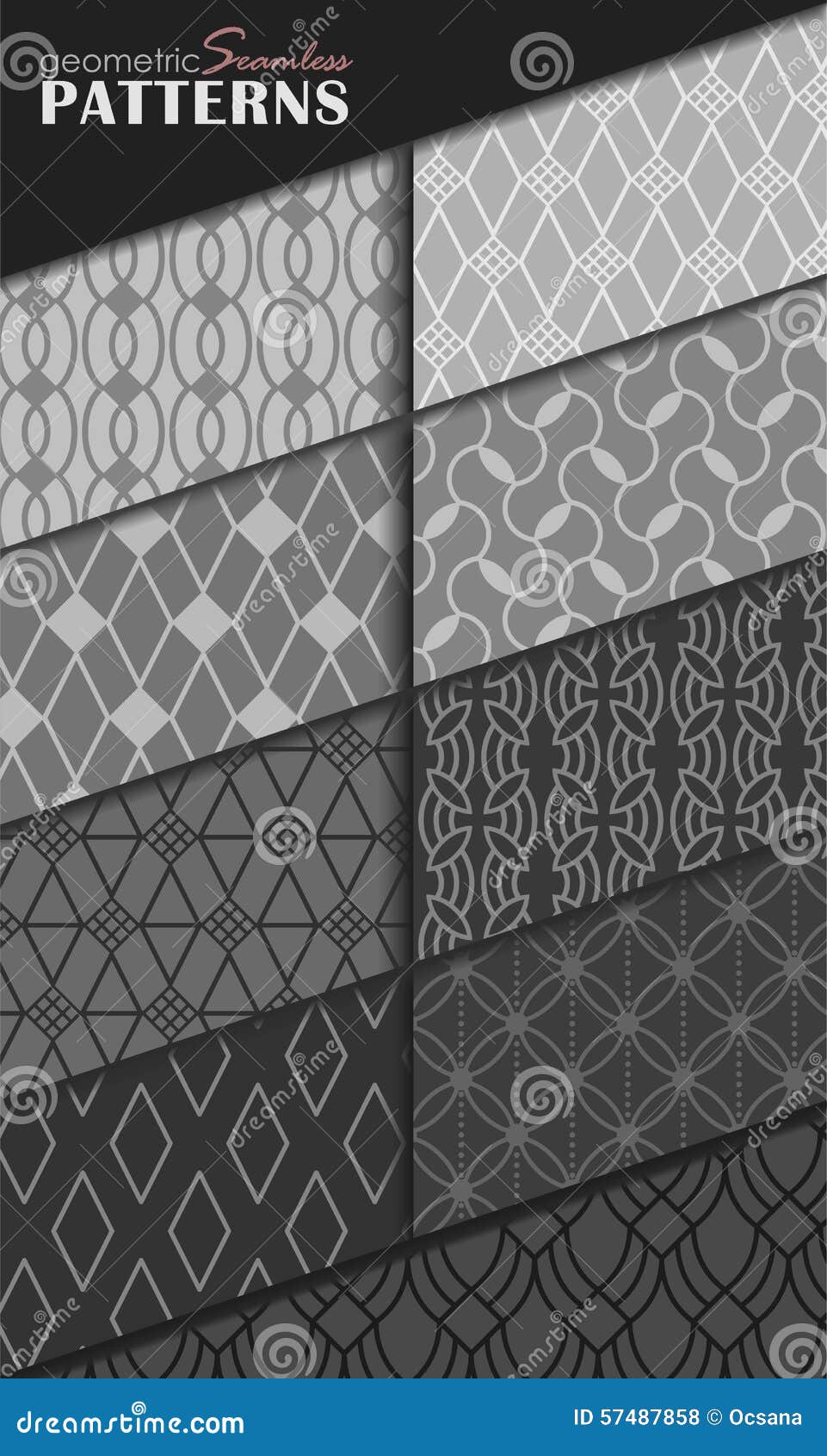 Geometric Seamless Patterns Stock Vector - Illustration of texture ...