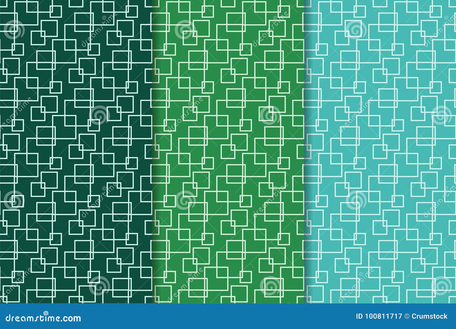 Geometric Backgrounds. Set of Green Seamless Patterns Stock Vector ...