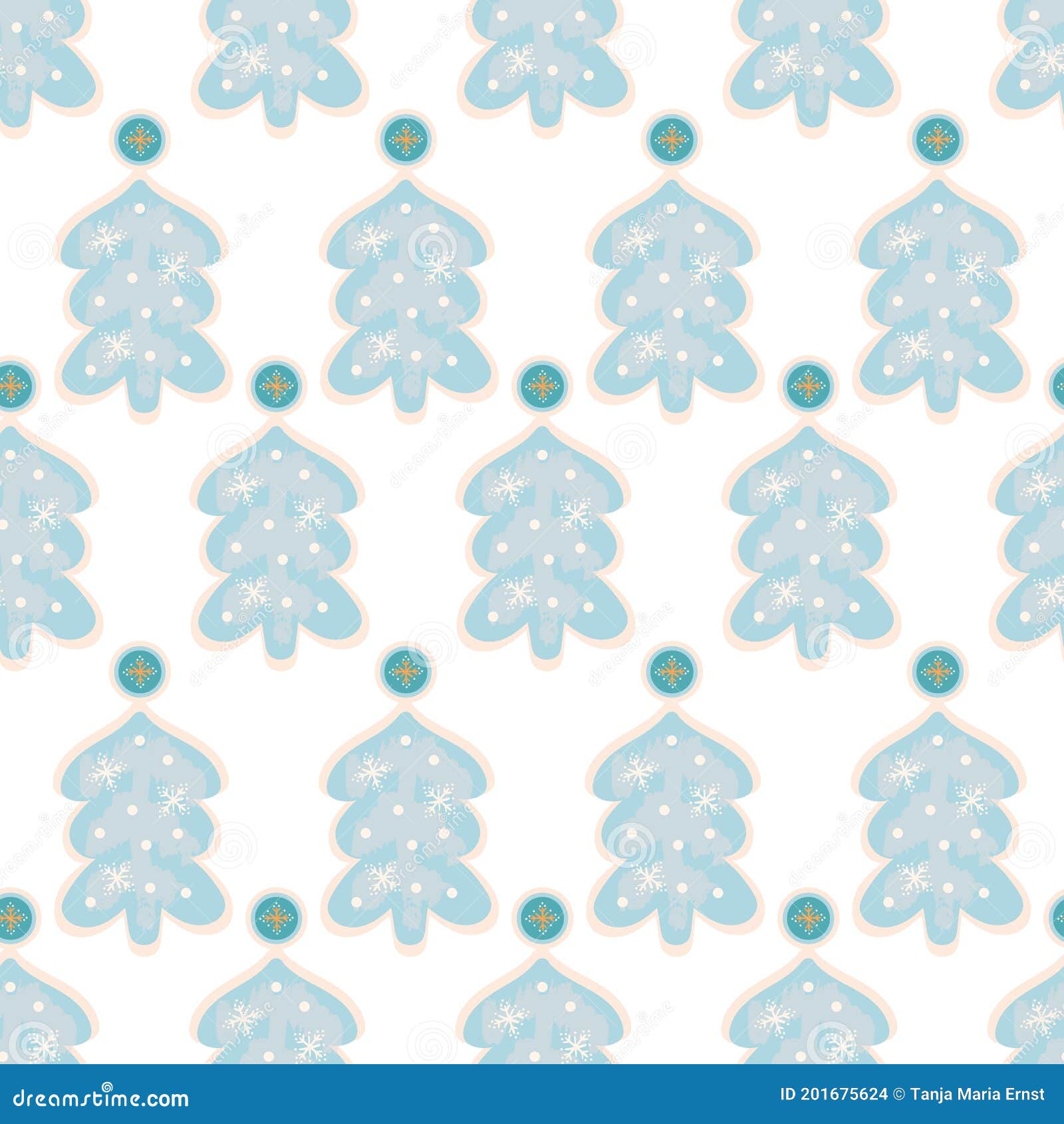 Geometric Seamless Repeat Pattern with Christmas Trees Stock Vector ...